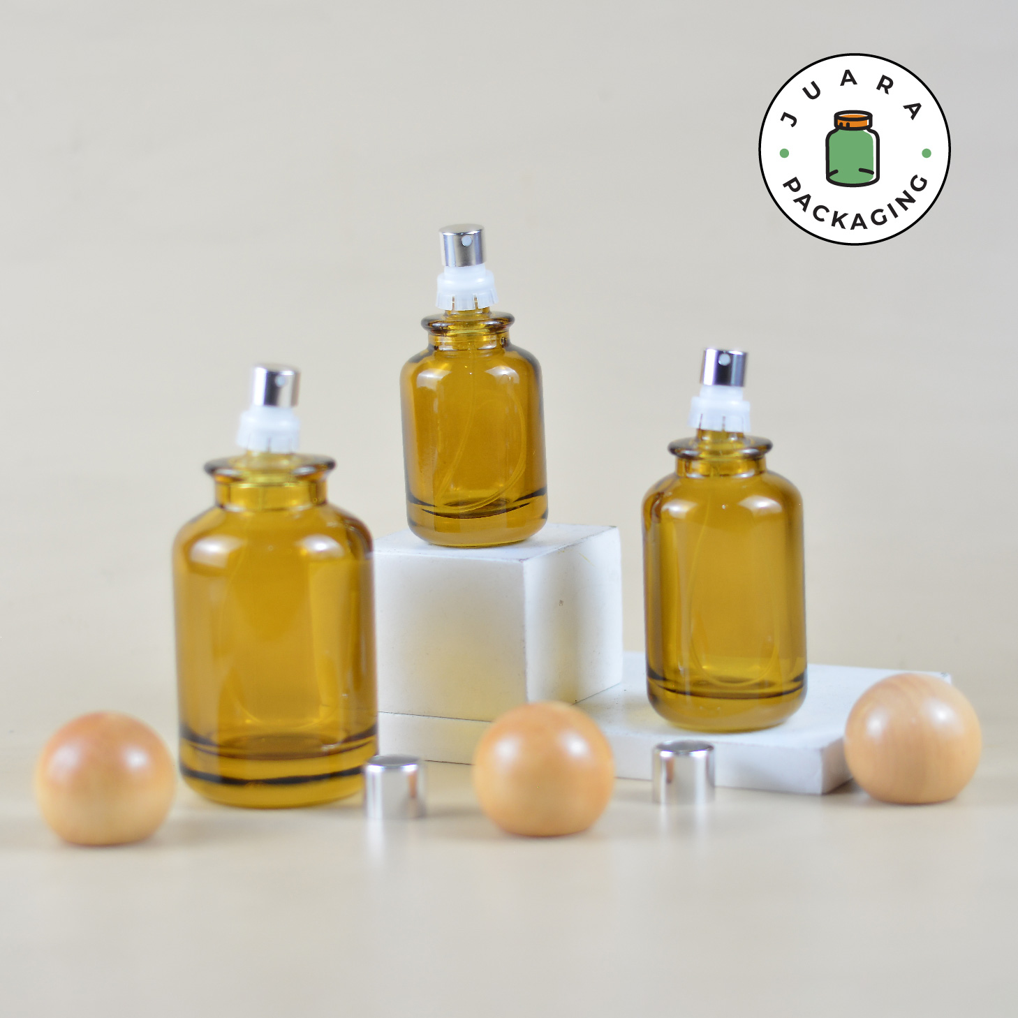 [SEMI PRESS] Botol Parfum Coklat Bulat - 30 ml 50 ml 100 ml - Suplyer ...