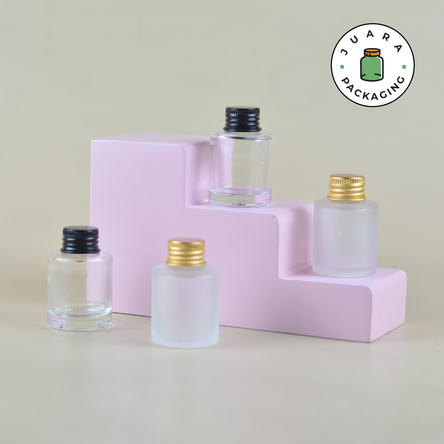 Botol Kaca Mini Bening Buram - 20 ml - Suplyer Kemasan Skincare ...