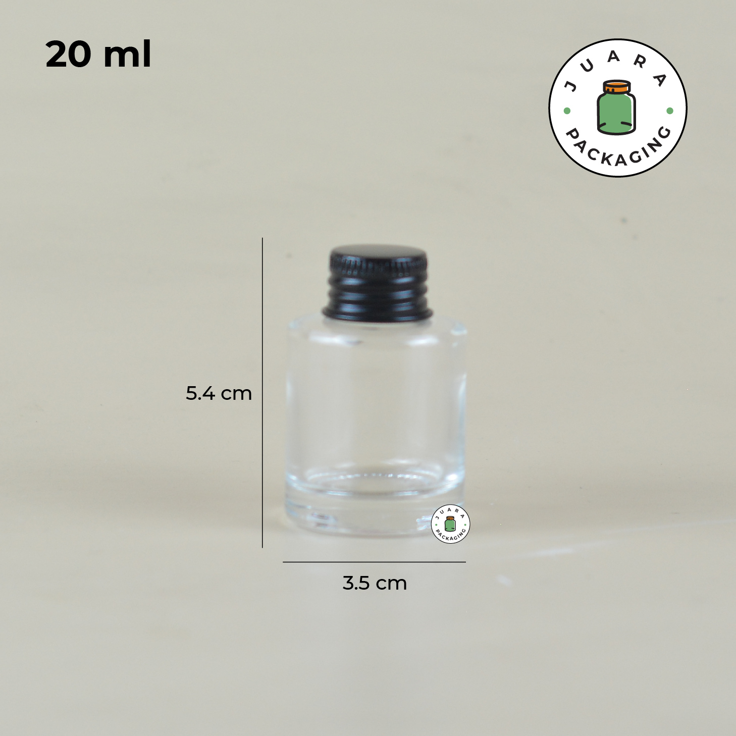 Botol Kaca Mini Bening Buram - 20 ml - Suplyer Kemasan Skincare ...