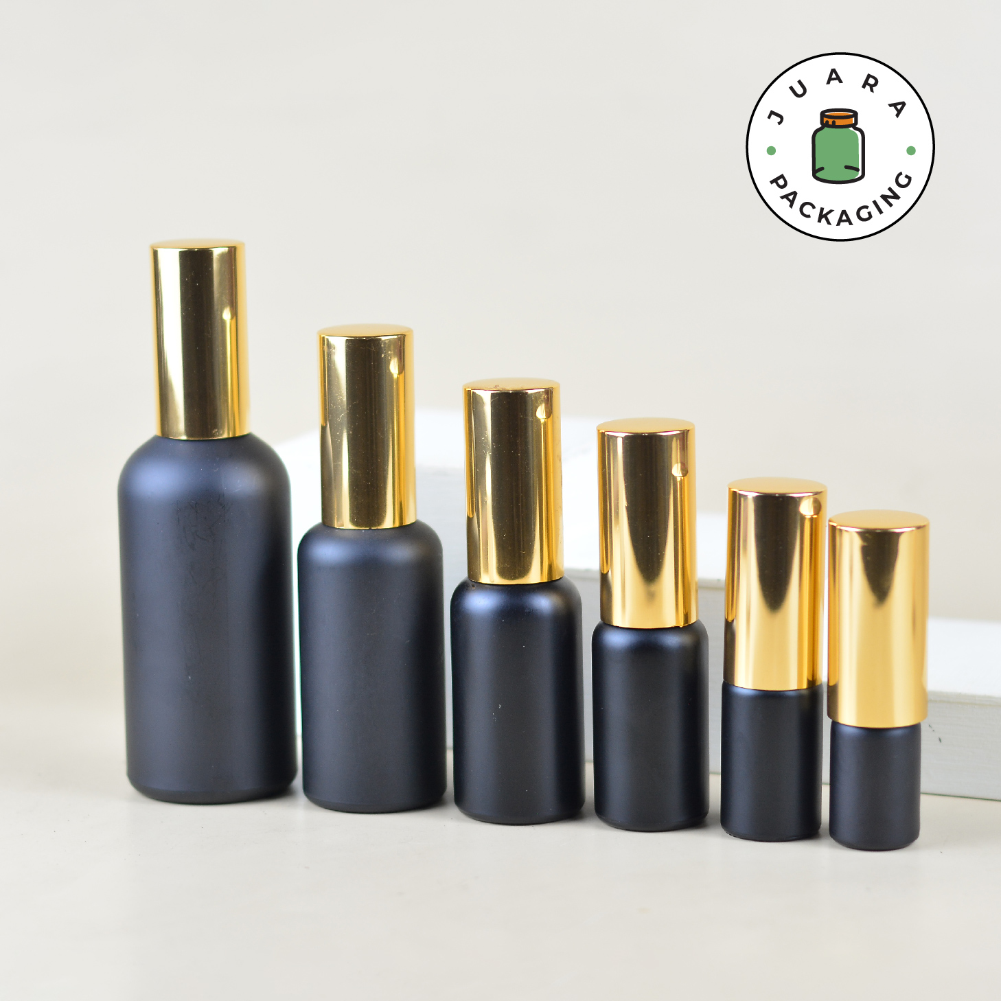 Botol Parfum Kaca Hitam Tutup Gold - 5ml 10ml 20ml 30ml 50ml 100ml ...