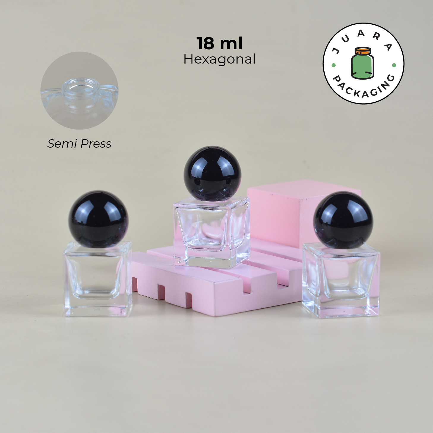 [SEMI PRESS] Botol Parfum Mini Tutup Bulat - 18 ml - Suplyer Kemasan ...