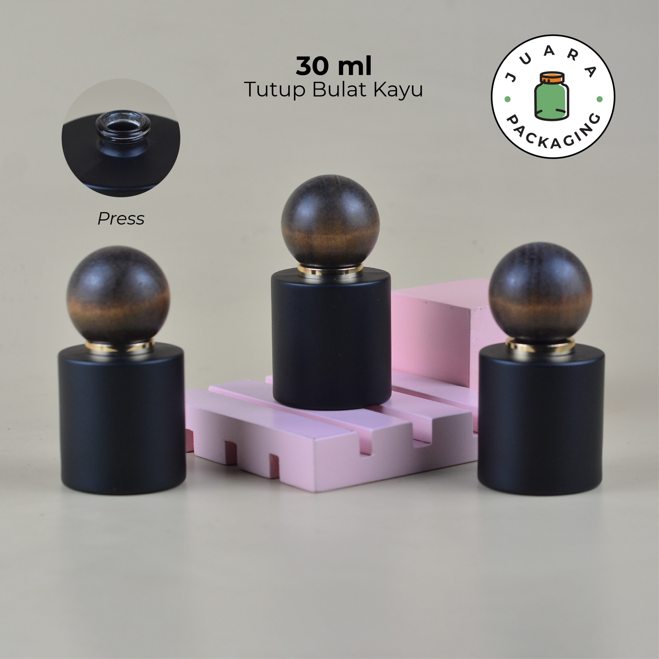 [PRESS] Botol Parfum Tutup Bulat Coklat - 30 ml - Suplyer Kemasan ...