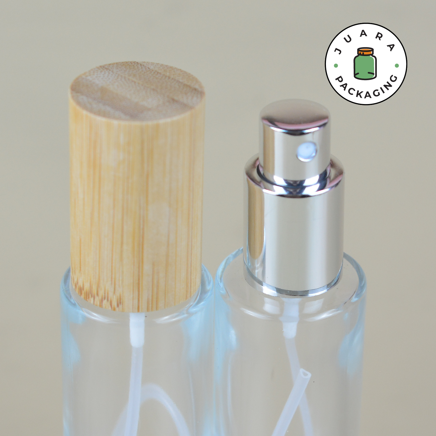 Botol Parfum Spray Silver Tutup Kayu - 50 ml - Suplyer Kemasan Skincare ...