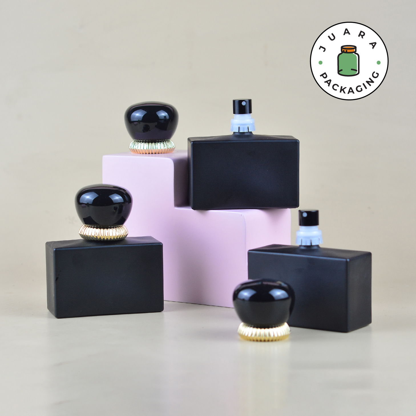 [SEMI PRESS] Botol Parfum Tutup Aksen Gold - 50 ml - Suplyer Kemasan ...