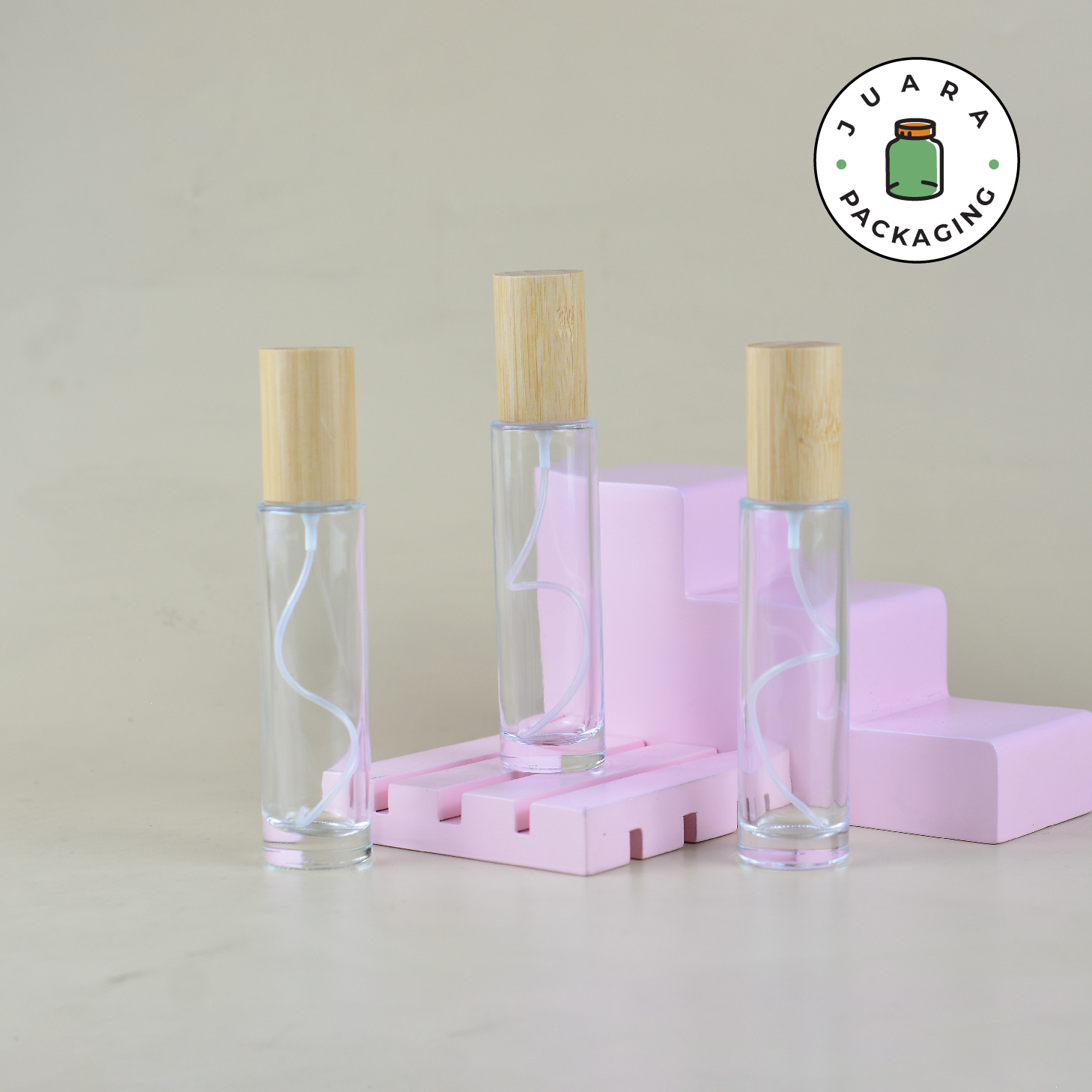 Botol Parfum Spray Silver Tutup Kayu - 70 ml - Suplyer Kemasan Skincare ...