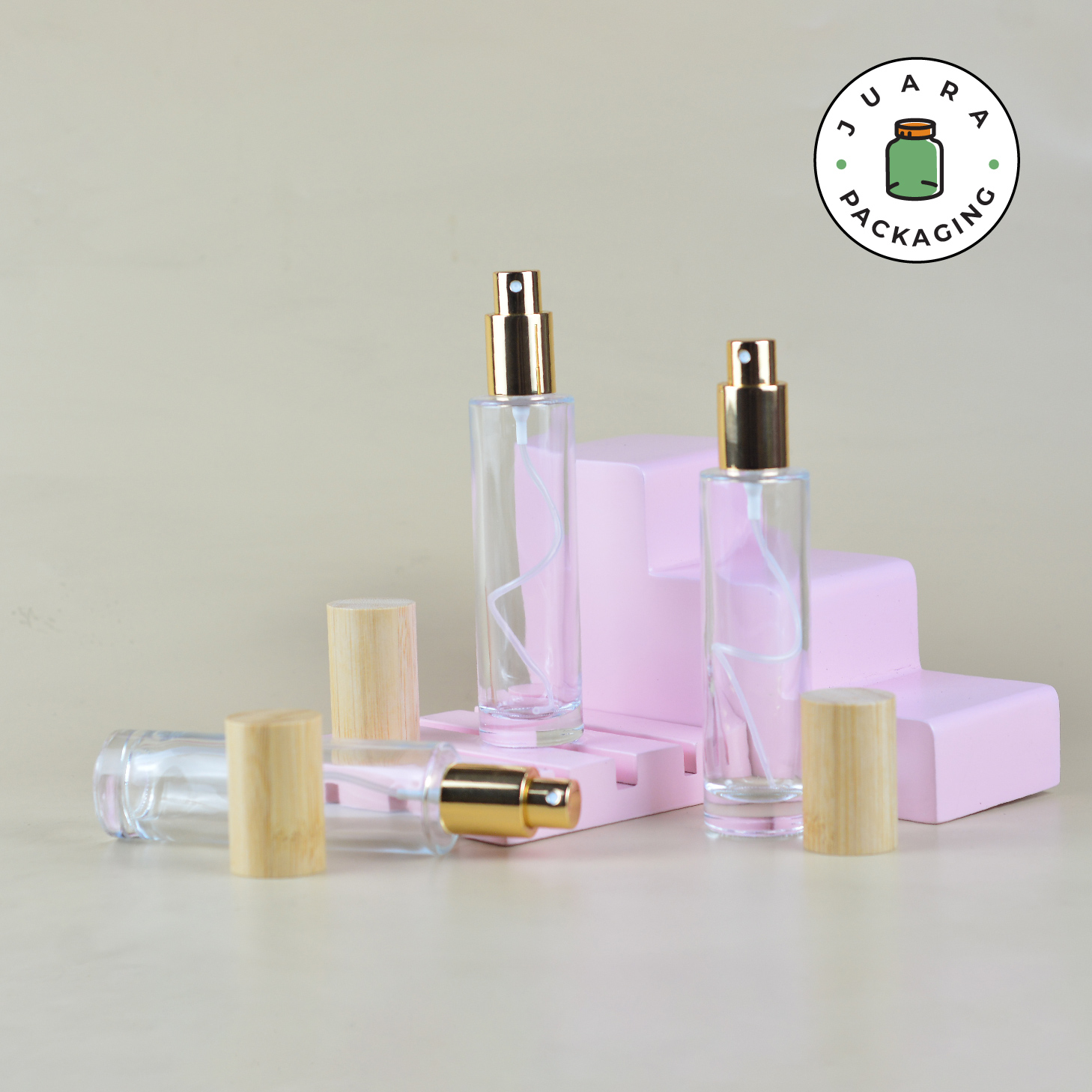 Botol Parfum Spray Gold Tutup Kayu - 70 ml - Suplyer Kemasan Skincare ...