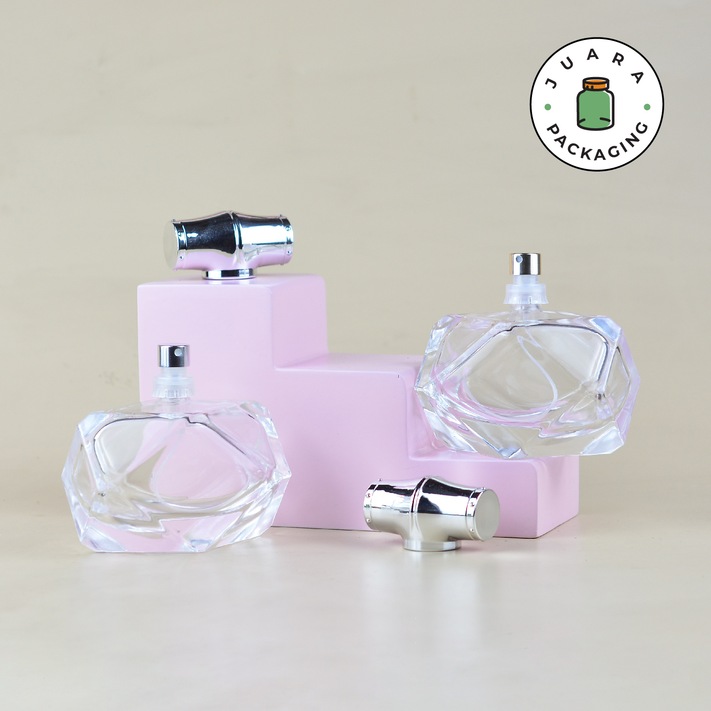 [SEMI PRESS] Botol Parfum Hexagon - 80 ml - Suplyer Kemasan Skincare ...