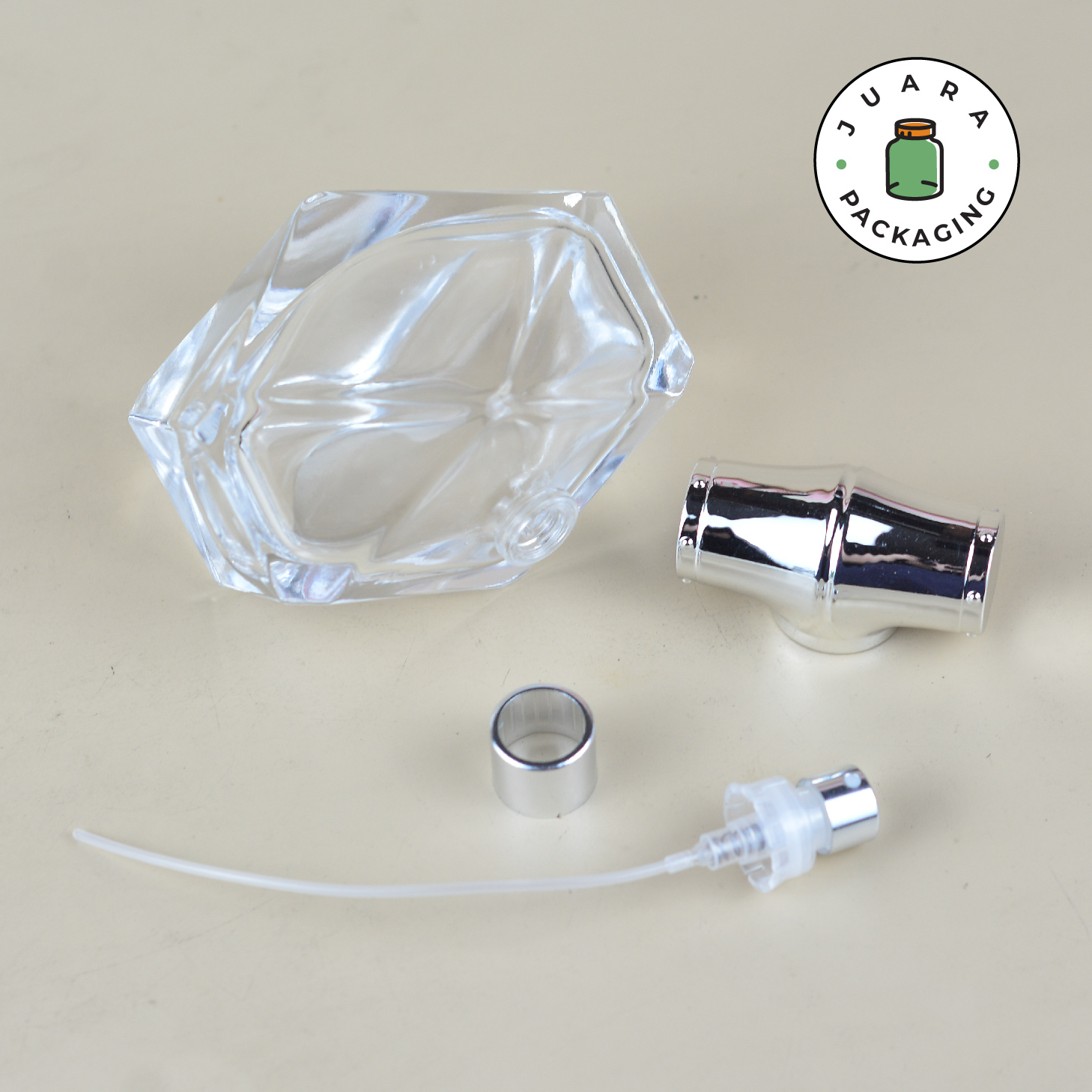 [SEMI PRESS] Botol Parfum Hexagon - 80 ml - Suplyer Kemasan Skincare ...