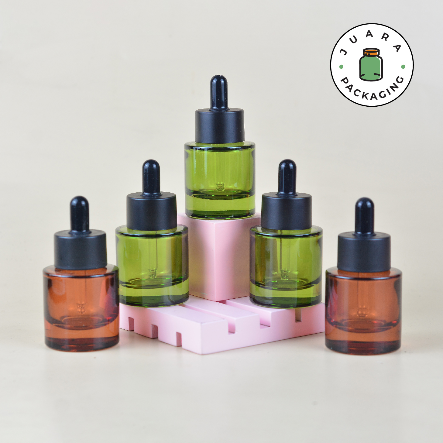 Botol Pipet Kaca Bulat - 30 ml - Suplyer Kemasan Skincare, Kemasan ...