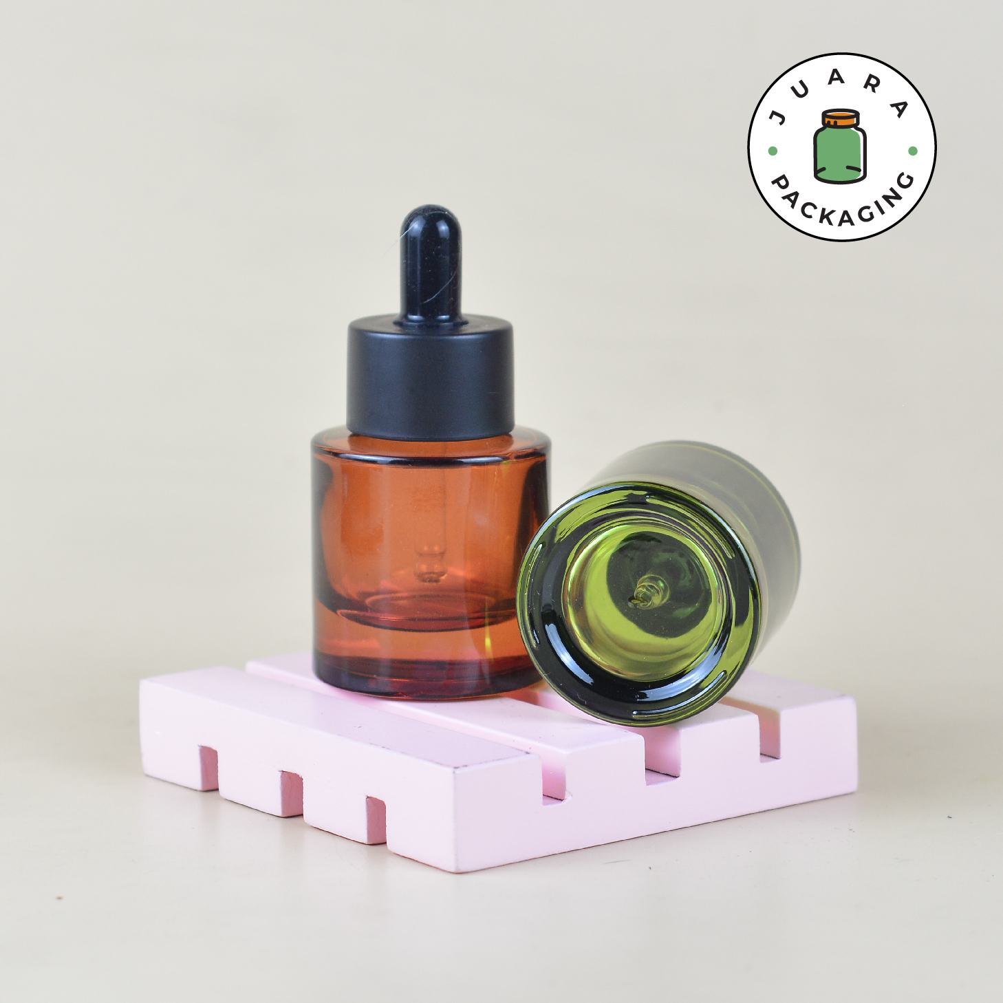 Botol Pipet Kaca Bulat - 30 ml - Suplyer Kemasan Skincare, Kemasan ...