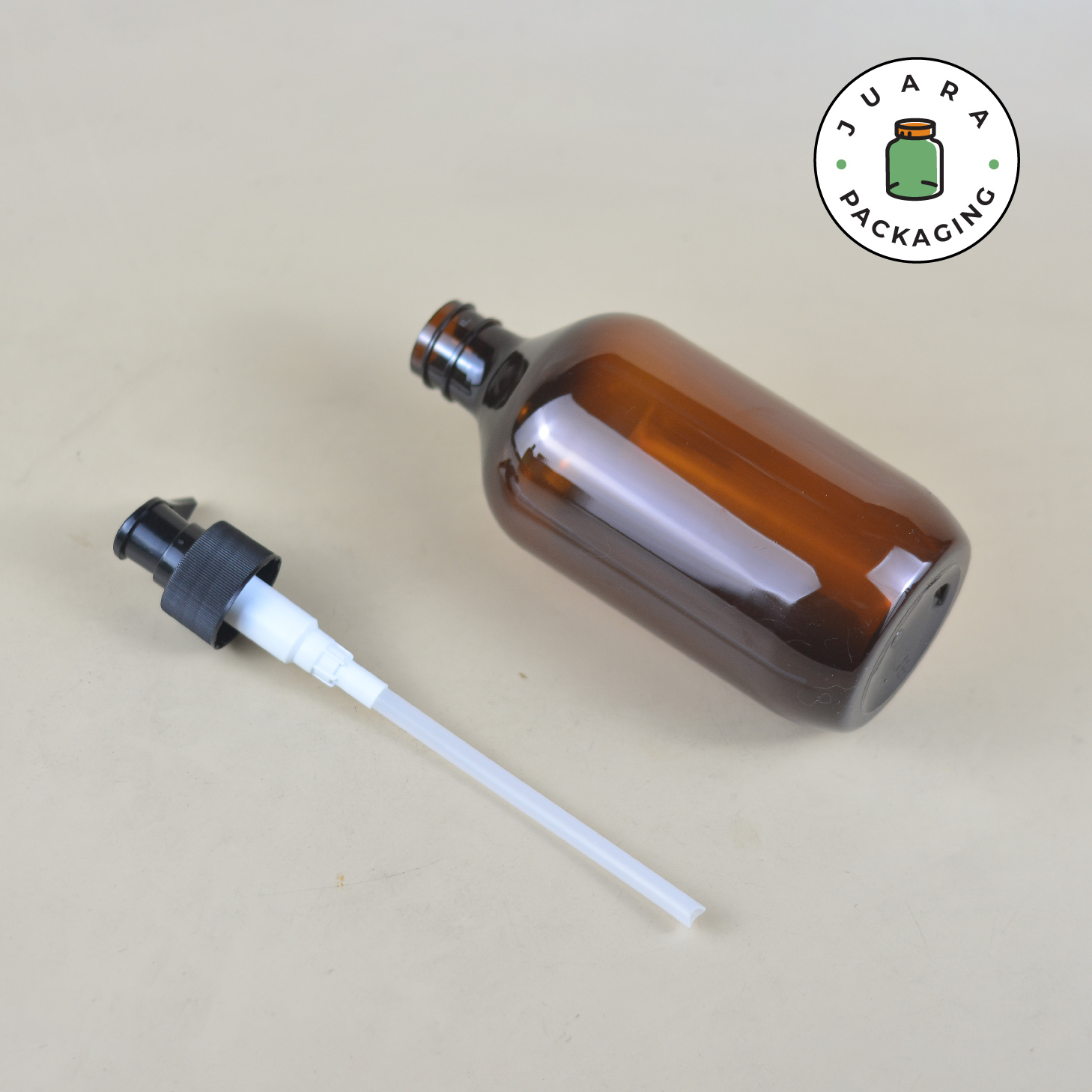 Botol Pump Plastik Coklat - 500 ml - Suplyer Kemasan Skincare, Kemasan ...