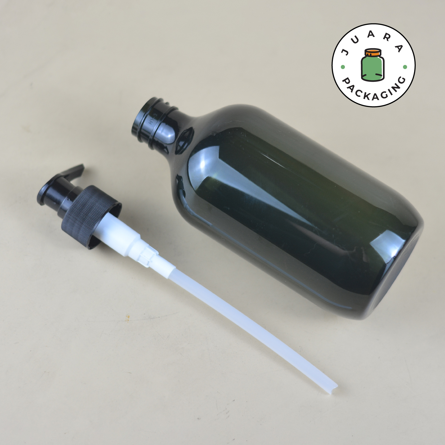 Botol Pump Plastik Hijau - 500 ml - Suplyer Kemasan Skincare, Kemasan ...