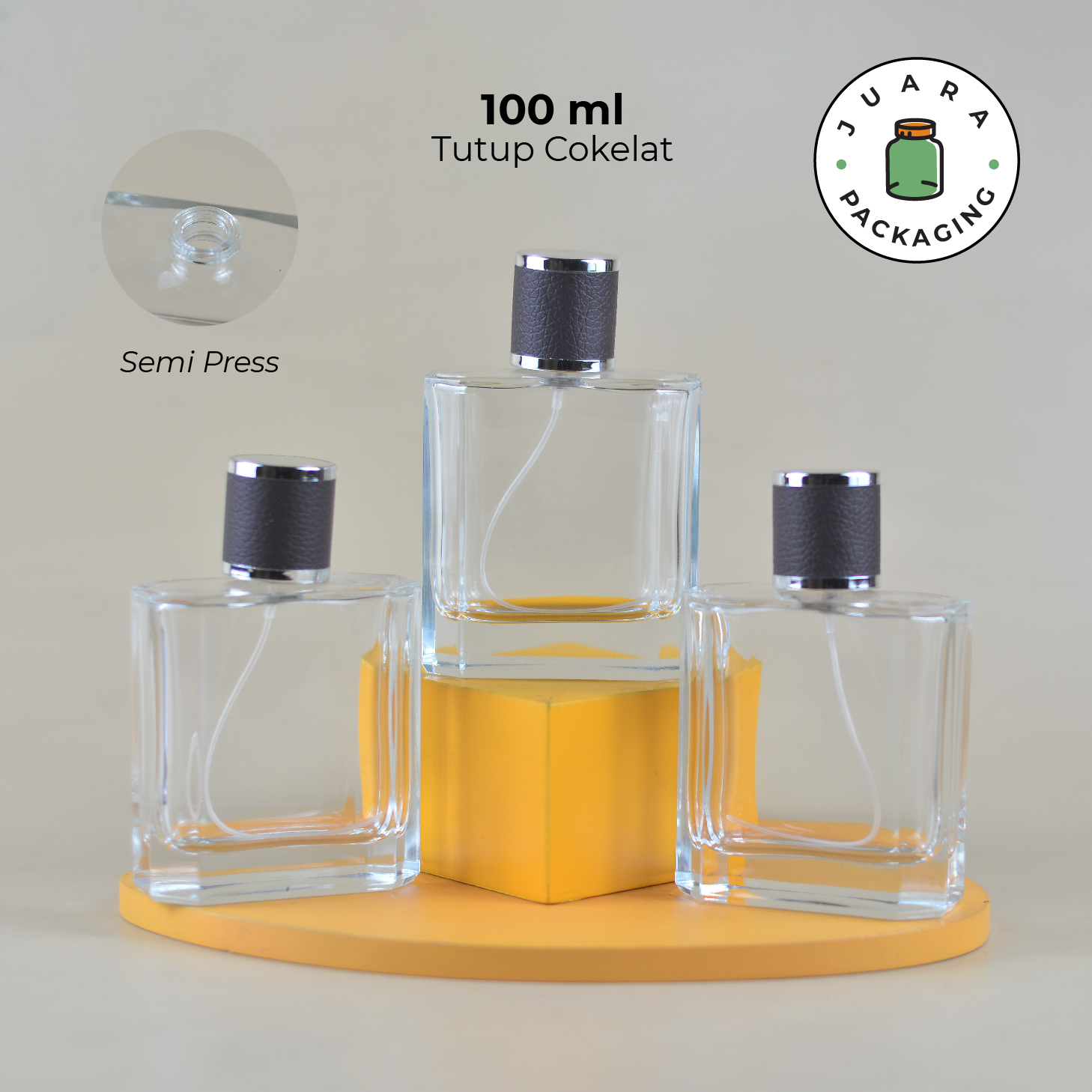 [SEMI PRESS] Botol Parfum Tutup Coklat - 100 ml - Suplyer Kemasan ...