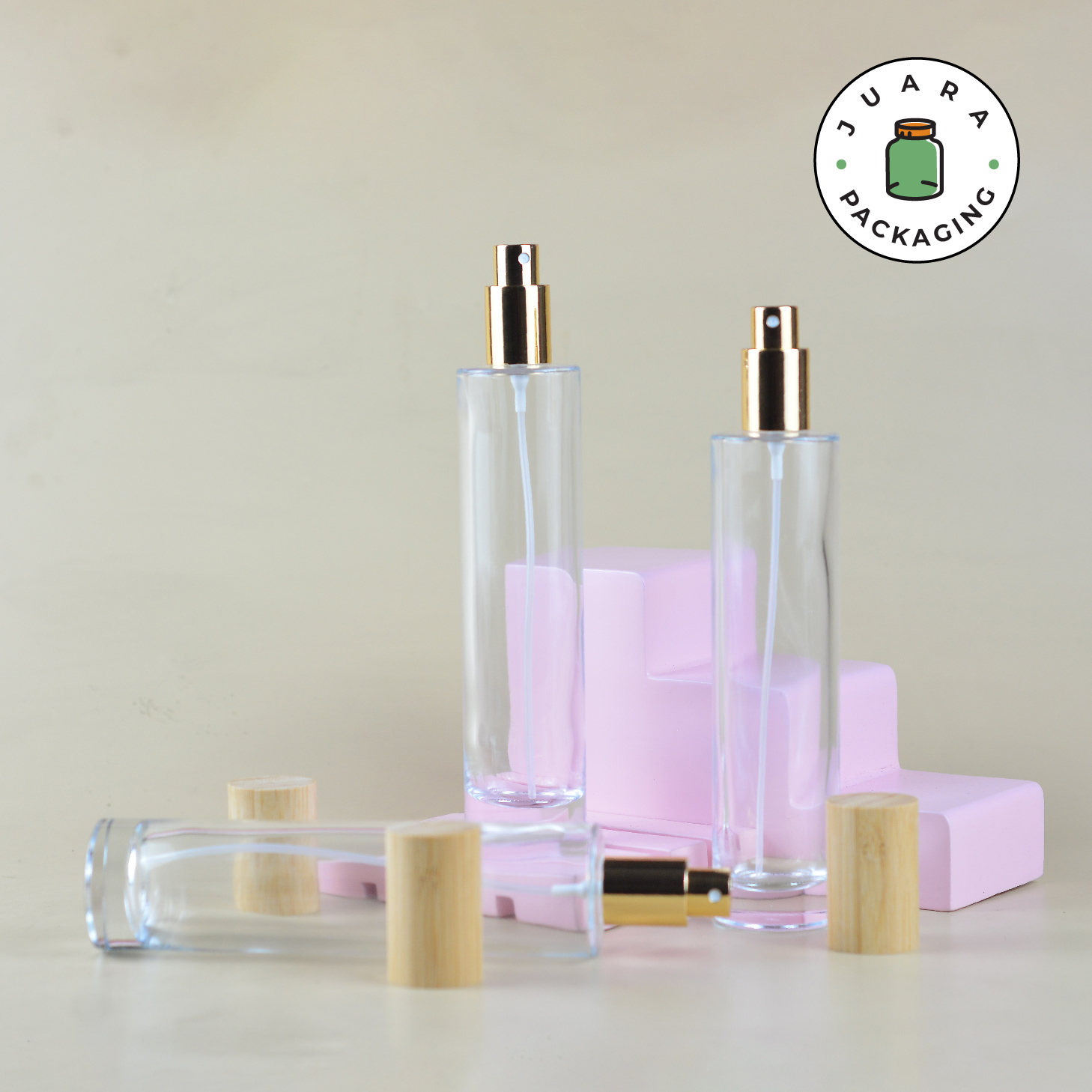 Botol Parfum Spray Gold Tutup Kayu - 150 ml - Suplyer Kemasan Skincare ...