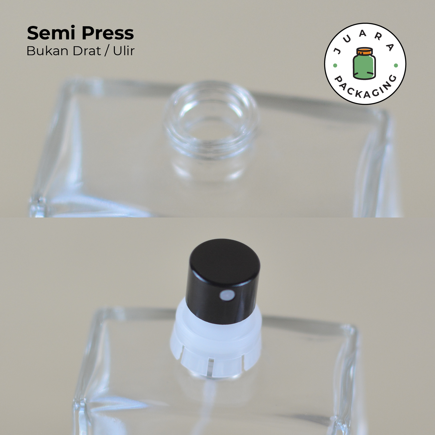 [SEMI PRESS] Botol Parfum Kaca Bening - 50 ml - Suplyer Kemasan ...