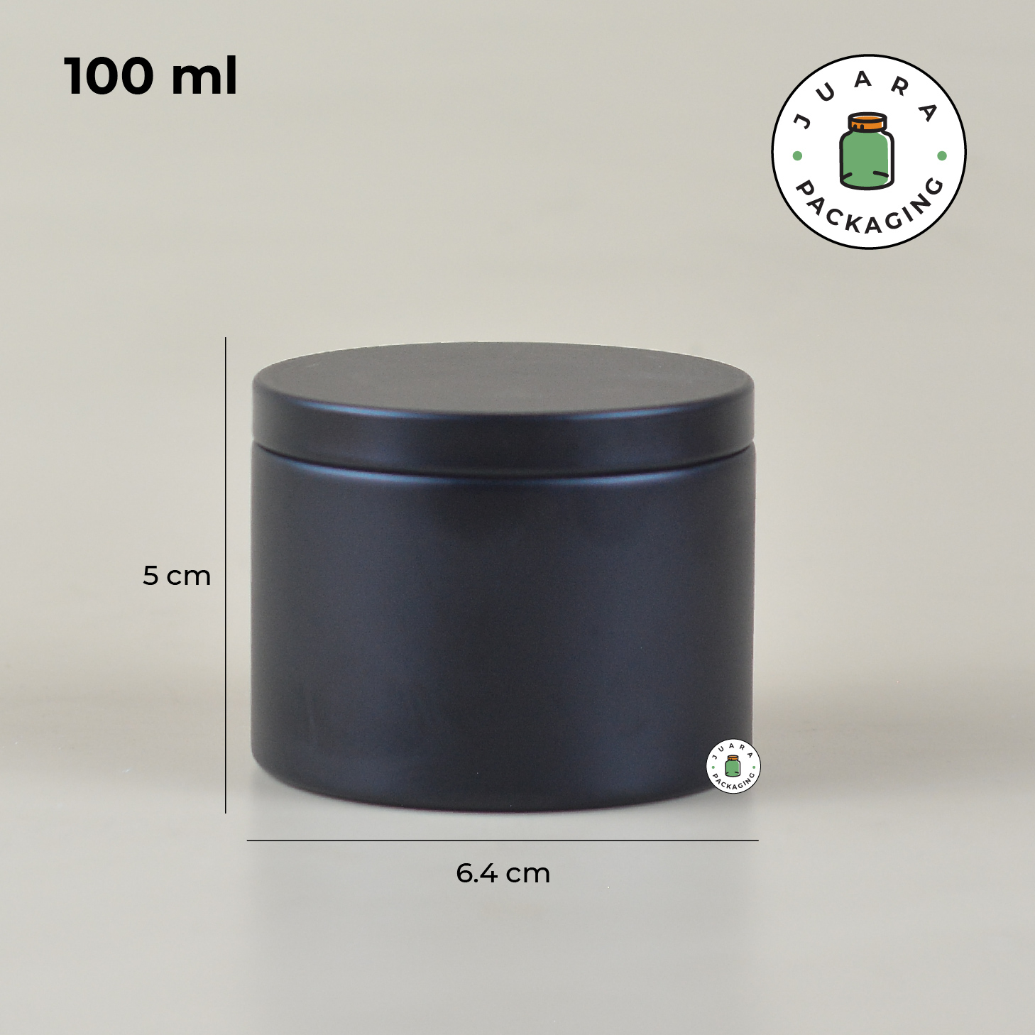 Jar Kaleng Full Hitam - 100 ml - Suplyer Kemasan Skincare, Kemasan ...