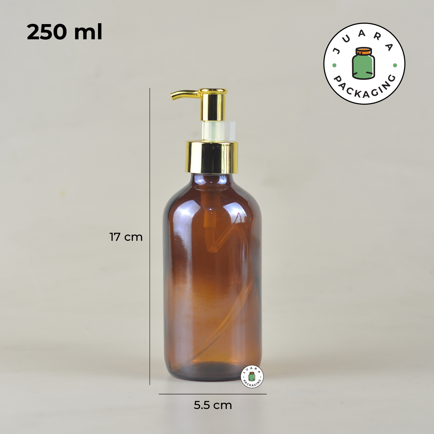Botol Kaca Amber Coklat Pump Gold 500ml 250ml - Suplyer Kemasan ...