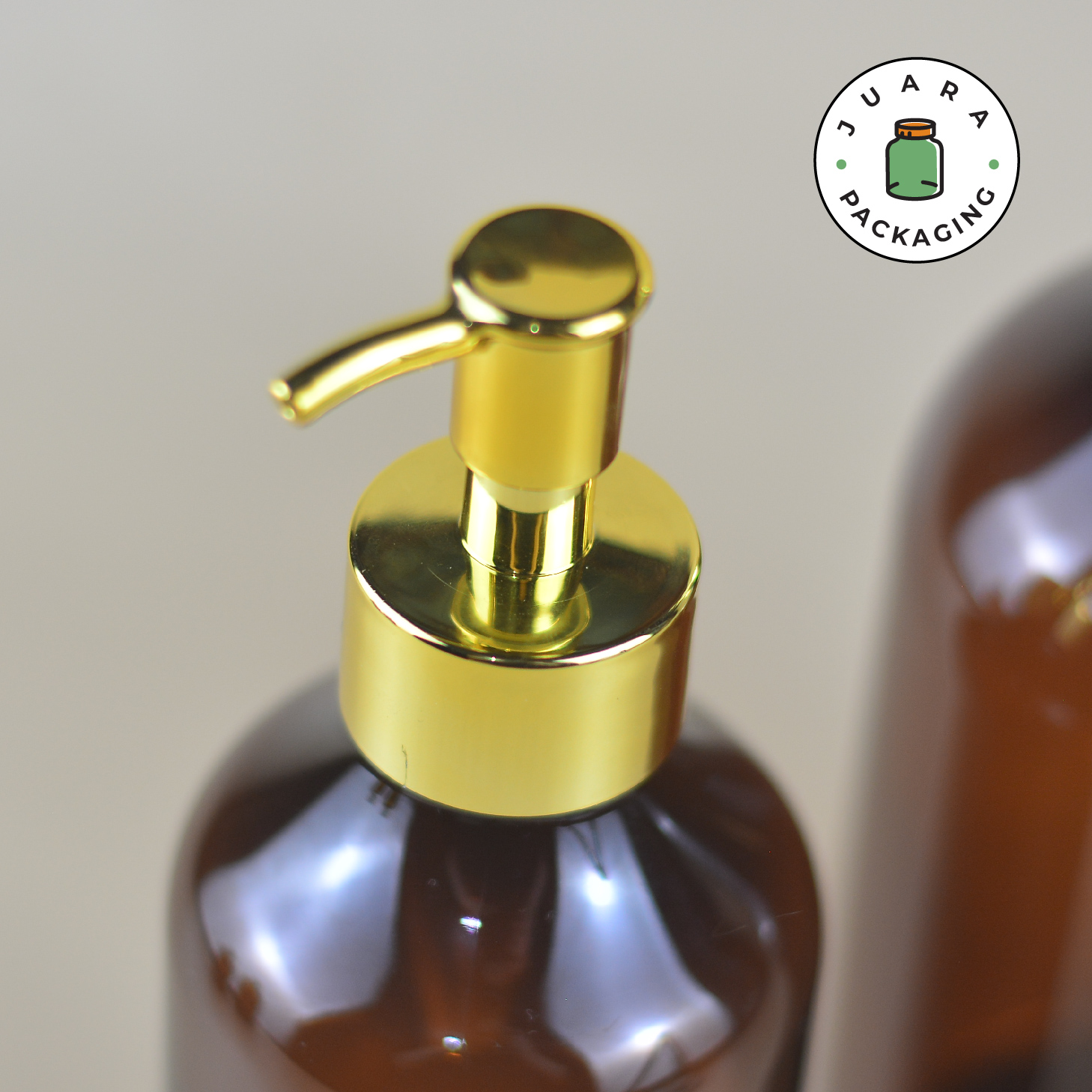 Botol Plastik Amber Pump Gold 500ml 300ml - Suplyer Kemasan Skincare ...