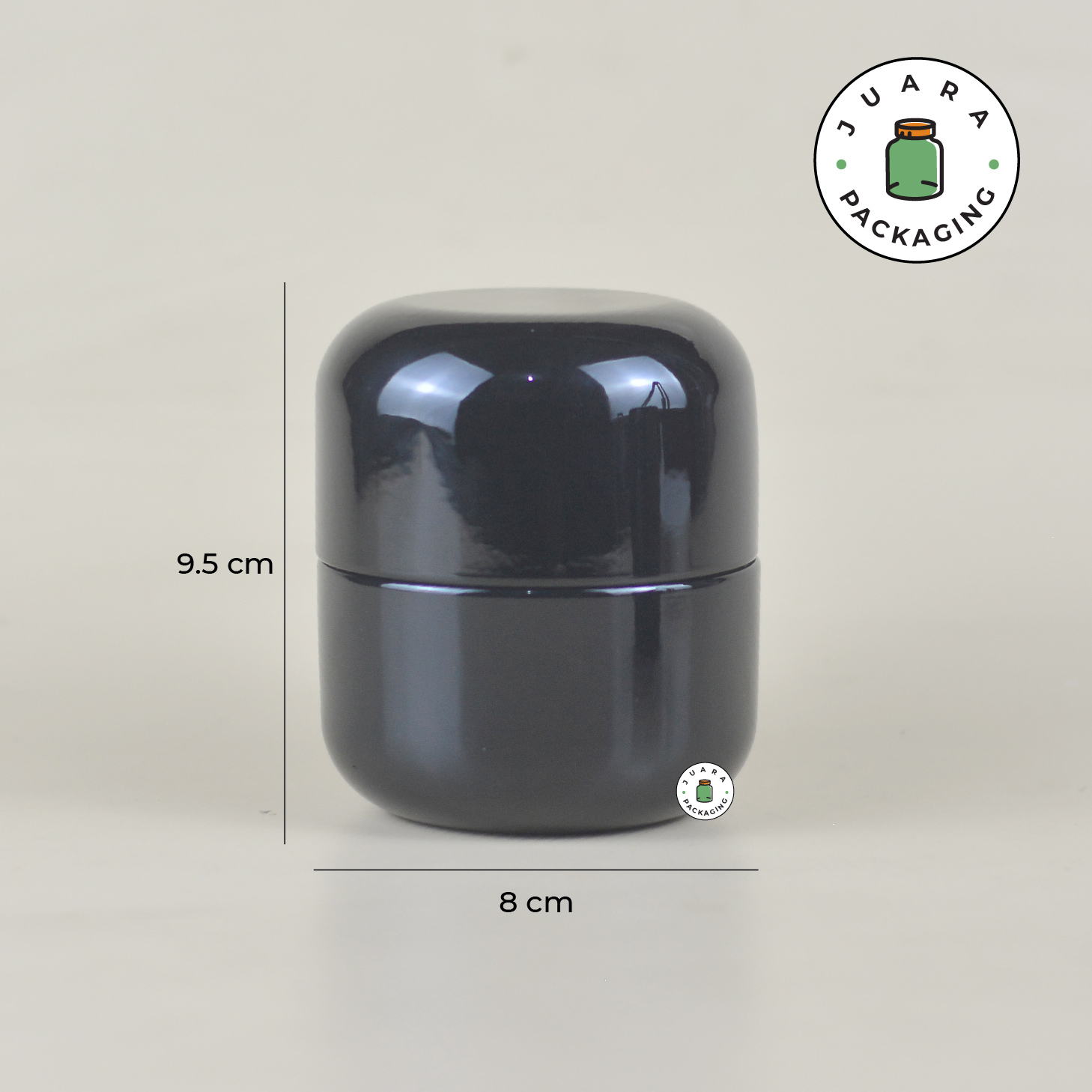 Jar Tin Can Bentuk Kapsul Hitam Glossy - Suplyer Kemasan Skincare ...
