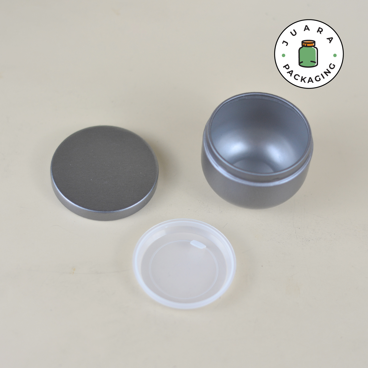 Jar Tin Can Mini Bulat + Inner Lid - Suplyer Kemasan Skincare, Kemasan ...