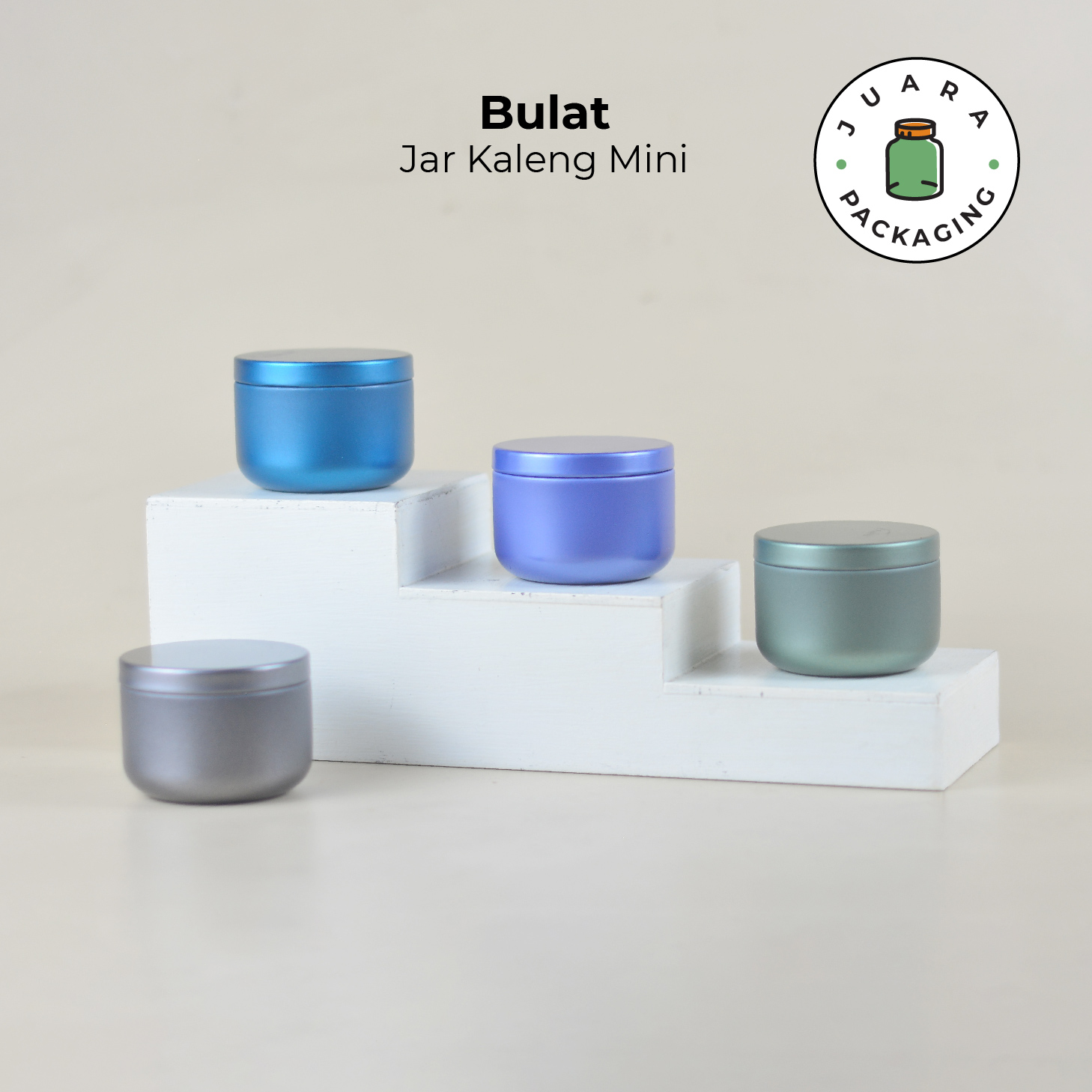 Jar Tin Can Mini Bulat Warna Pastel - Suplyer Kemasan Skincare, Kemasan ...