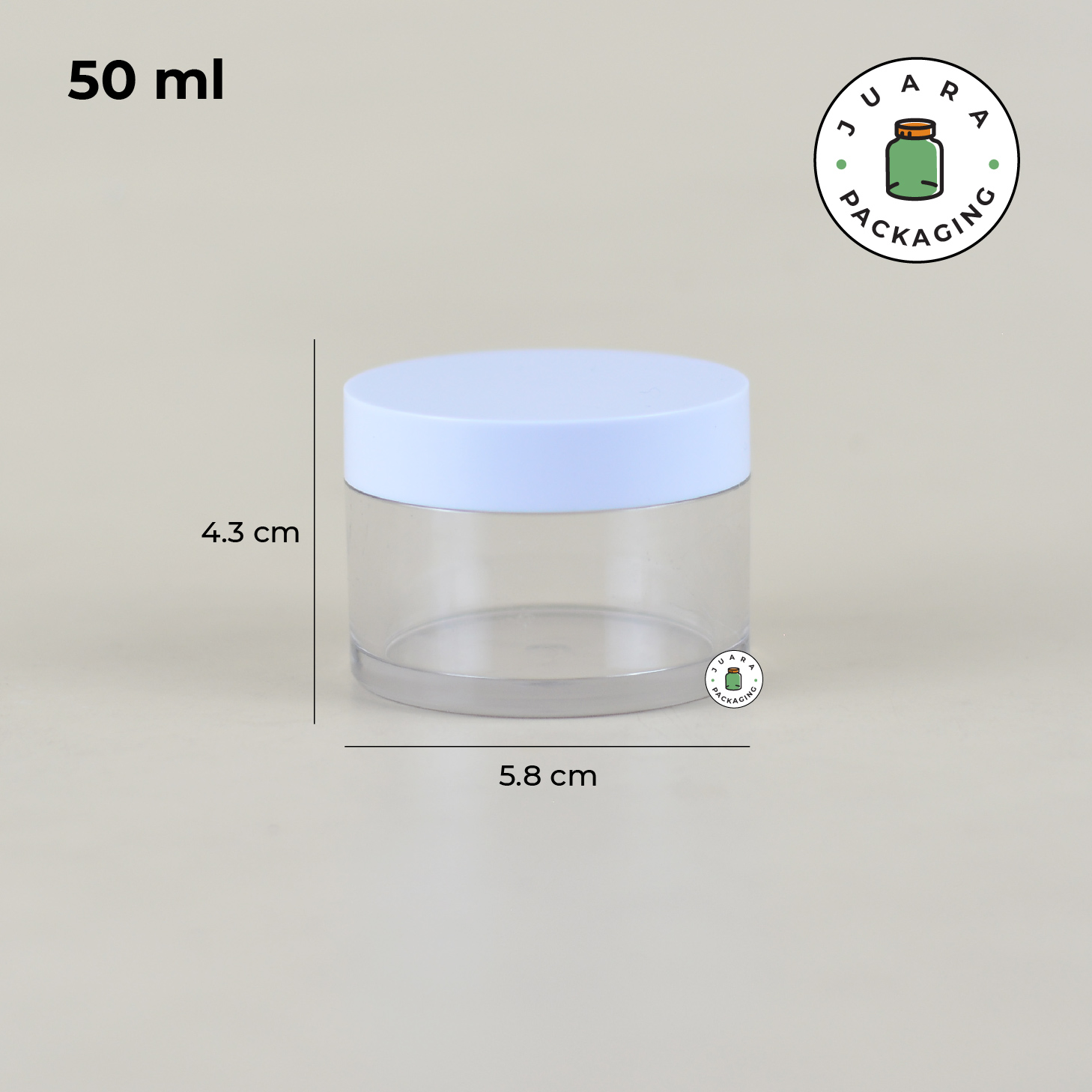 Pot Cream Acrylic 50ml Tebal Tutup Putih - Suplyer Kemasan Skincare ...