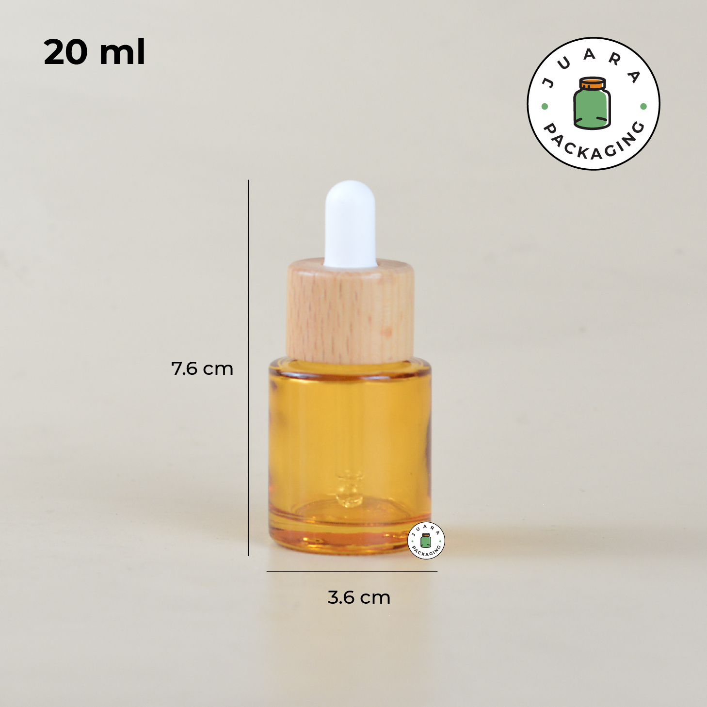 Botol Kaca Kuning Bening - 20 ml 30 ml - Suplyer Kemasan Skincare ...