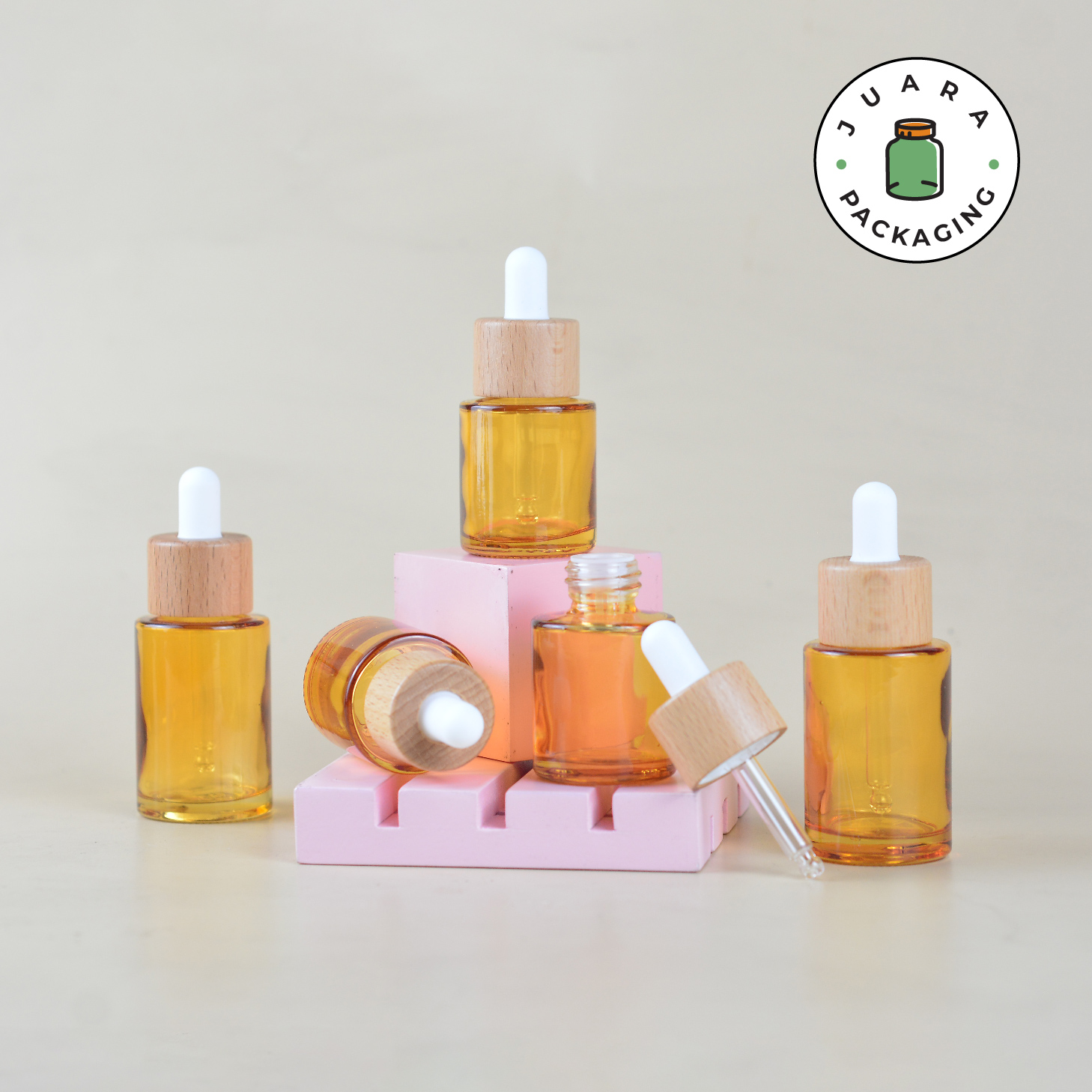 Botol Kaca Kuning Bening - 20 ml 30 ml - Suplyer Kemasan Skincare ...