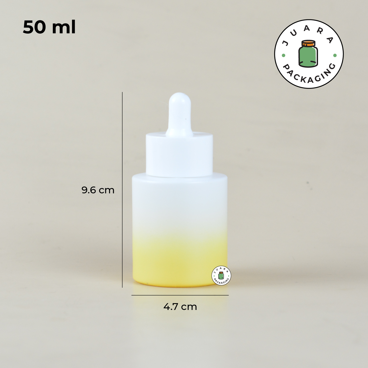 Botol Kaca Gradasi Tutup Putih - 50 ml - Suplyer Kemasan Skincare ...