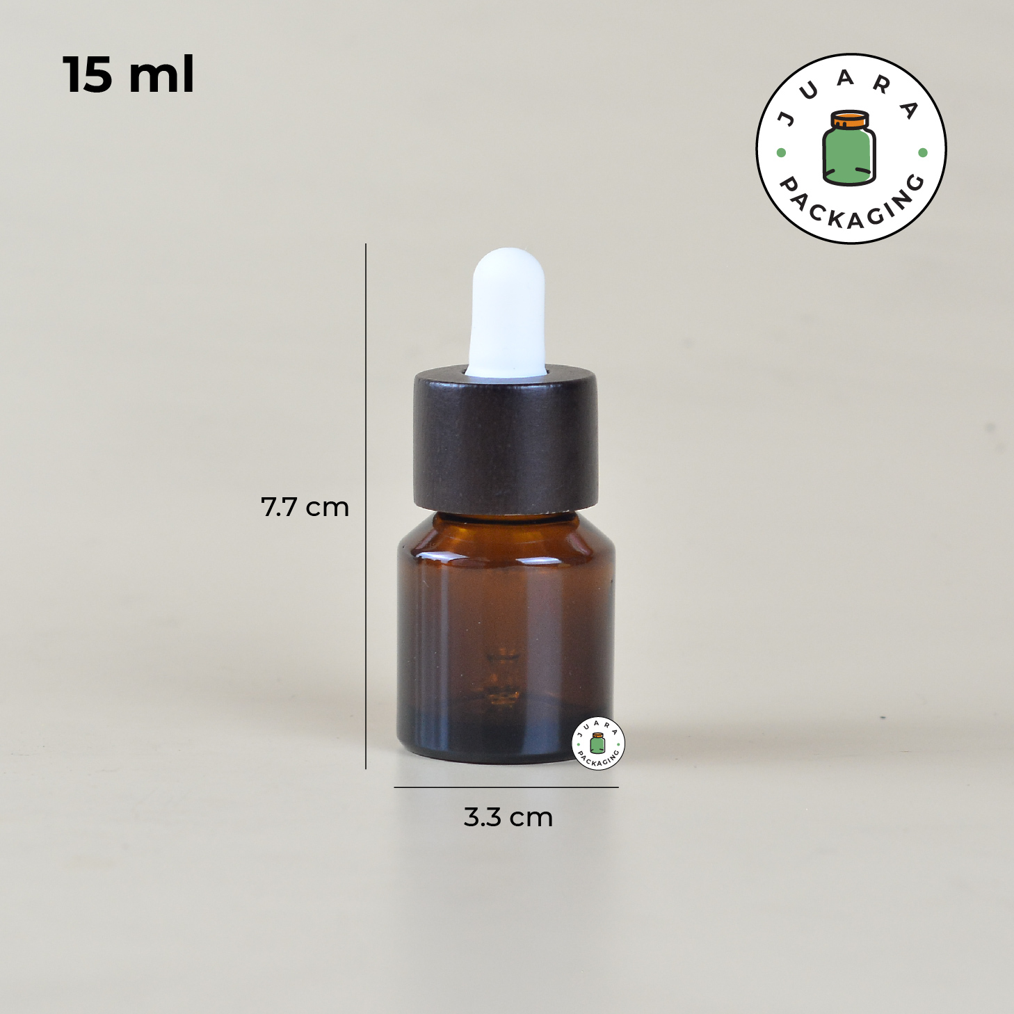Botol Kaca Pipet Amber - 15 ml - Suplyer Kemasan Skincare, Kemasan ...