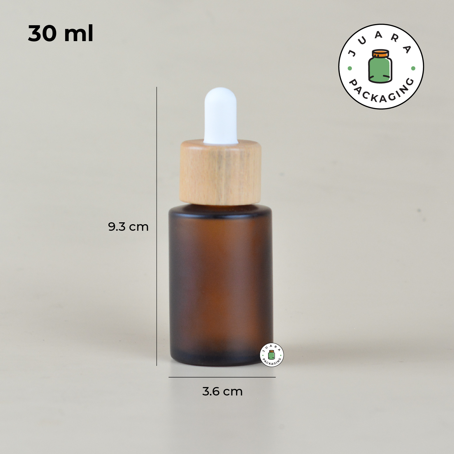 Botol Kaca Amber Leher Datar - 30 ml - Suplyer Kemasan Skincare ...
