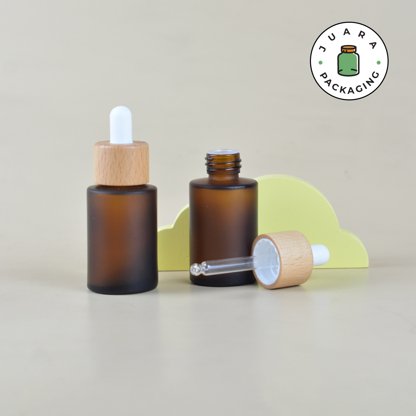 Botol Kaca Amber Leher Datar - 30 ml - Suplyer Kemasan Skincare ...