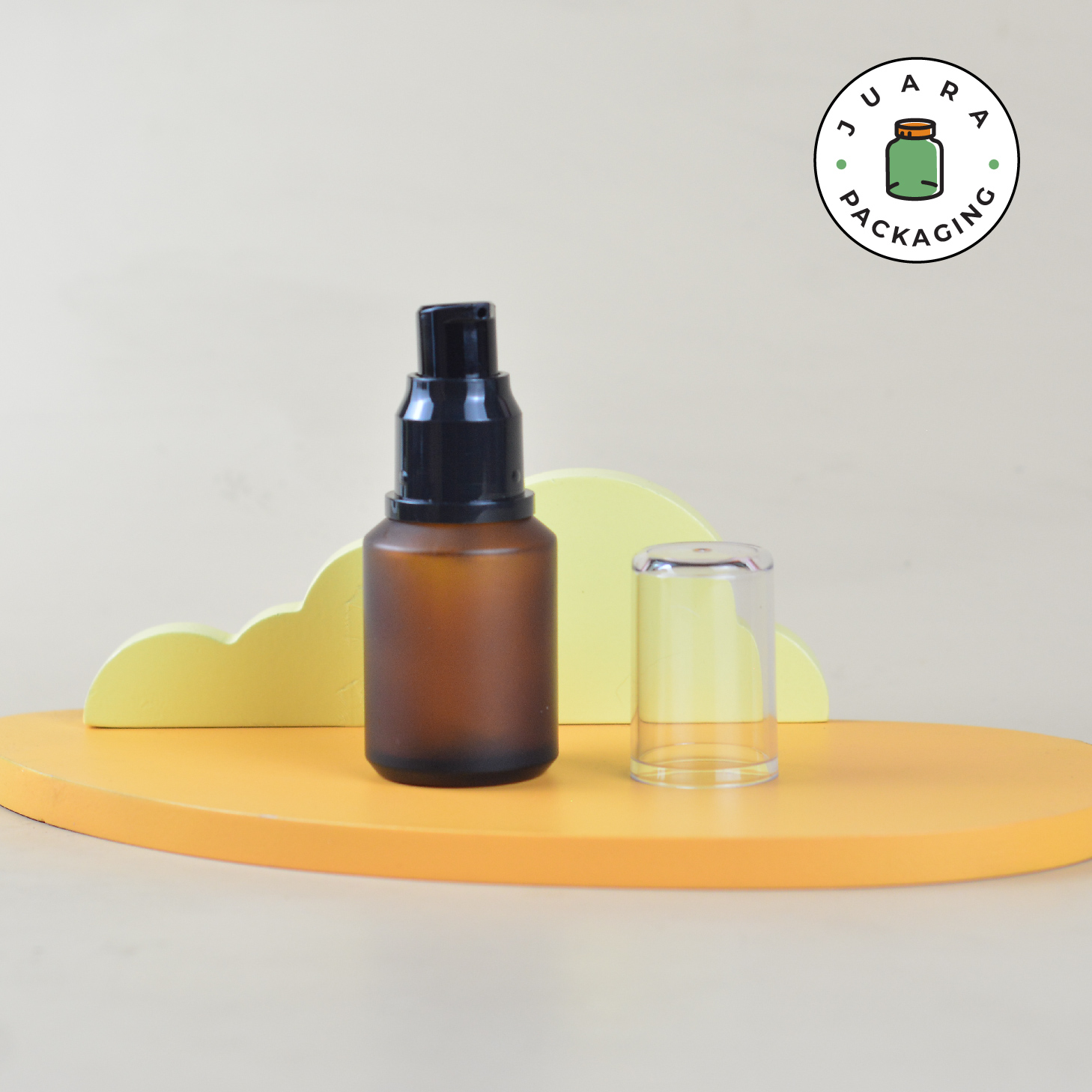 Botol Kaca Pump Amber - 30 ml - Suplyer Kemasan Skincare, Kemasan ...