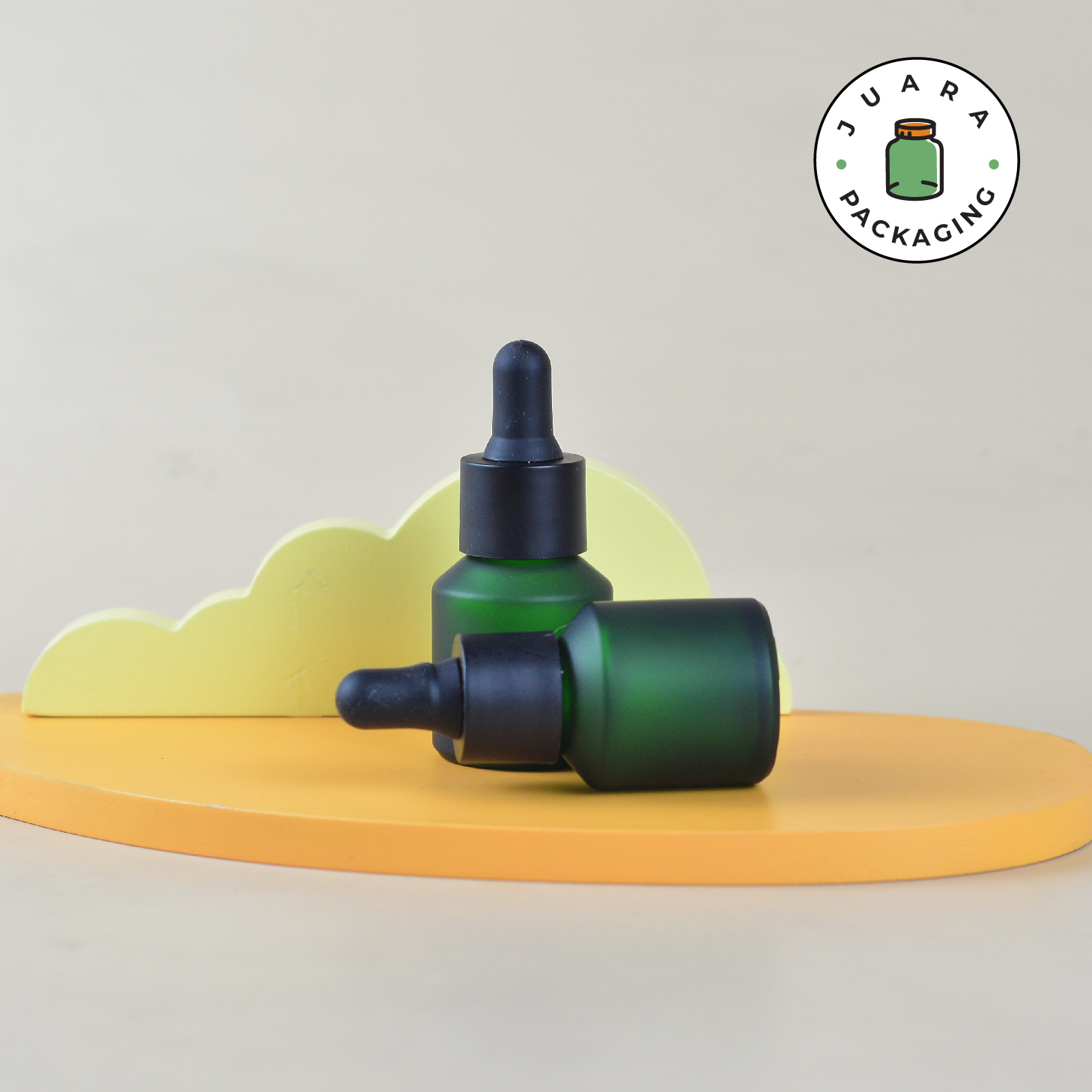 Botol Kaca Pipet Hijau - 15 ml - Suplyer Kemasan Skincare, Kemasan ...