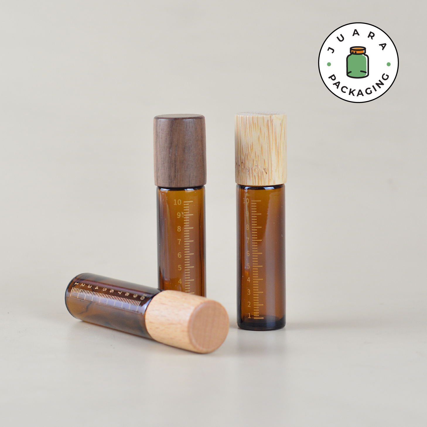 Botol Kaca Roll On Amber - 10 ml - Suplyer Kemasan Skincare, Kemasan ...