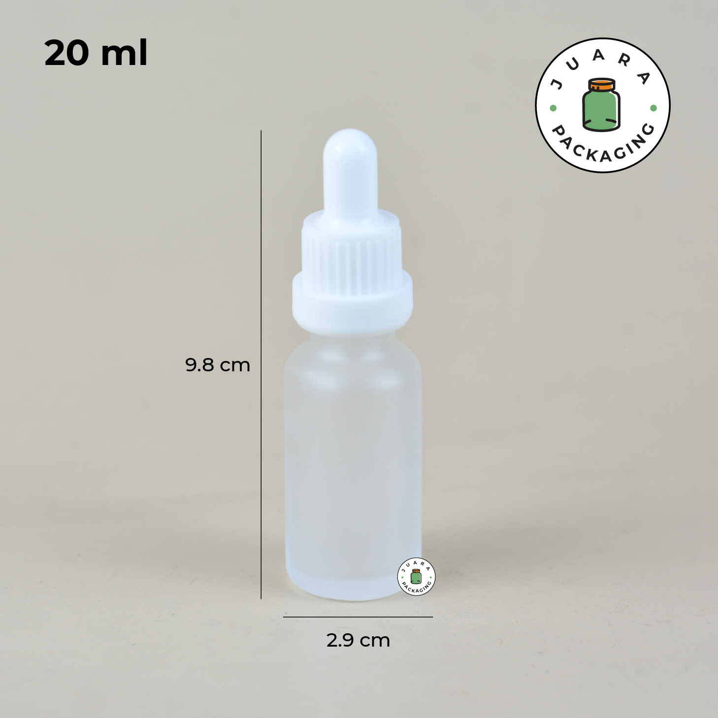 Botol Pipet Kaca Frosted - 20 ml - Suplyer Kemasan Skincare, Kemasan ...