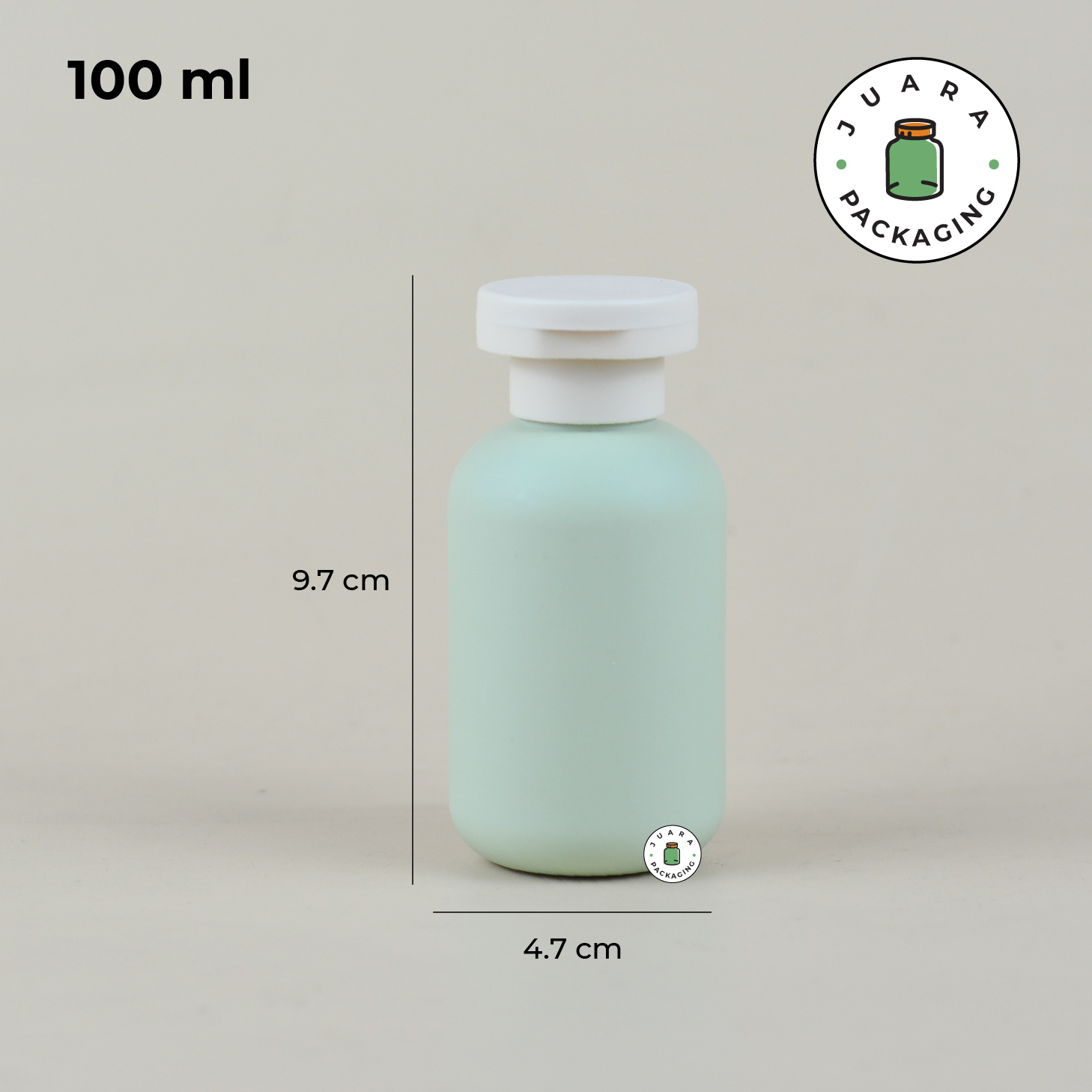 Botol Fliptop Plastik Hijau - 100 ml 300 ml - Suplyer Kemasan Skincare ...