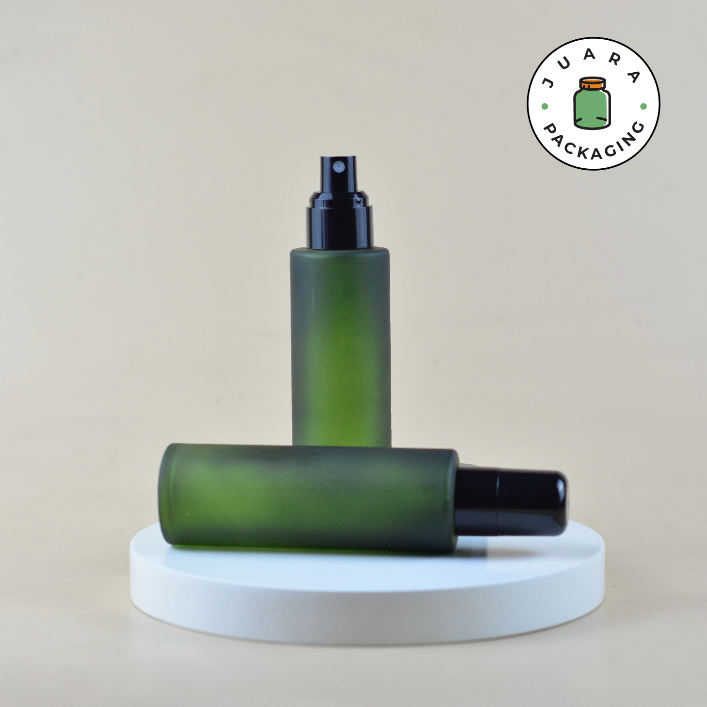 Botol Kaca Hijau Spray Hitam - 100 ml - Suplyer Kemasan Skincare ...