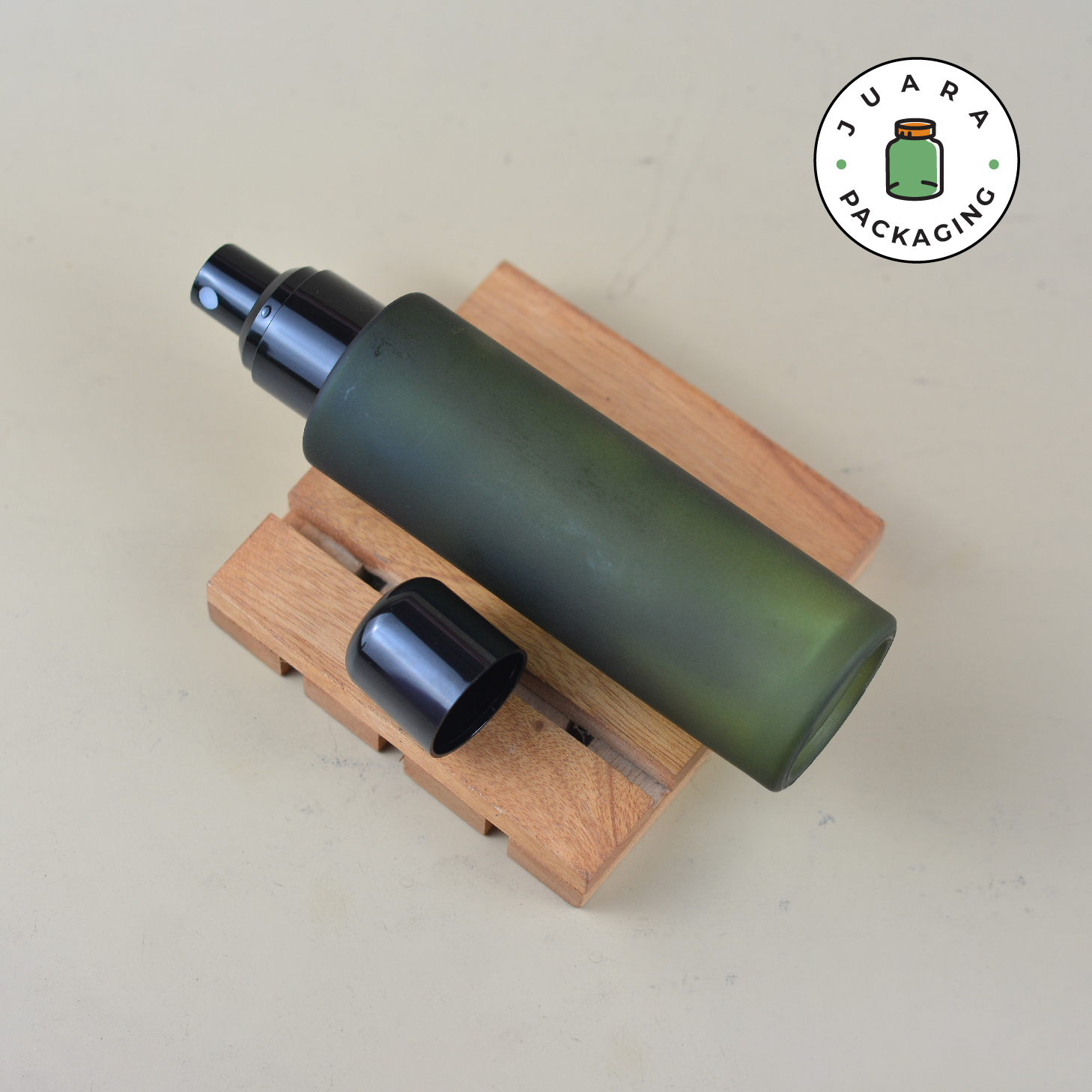 Botol Kaca Hijau Spray Hitam - 100 ml - Suplyer Kemasan Skincare ...