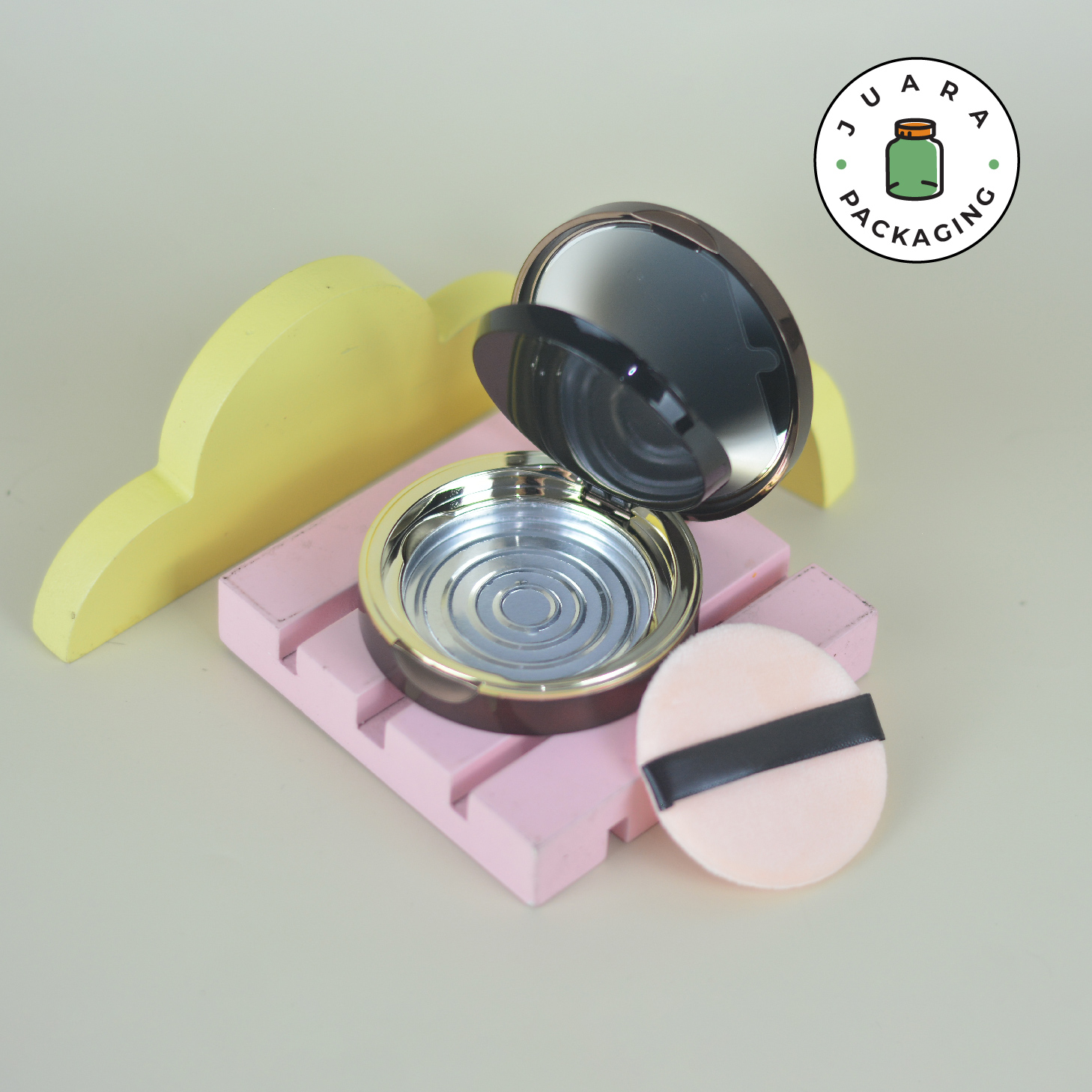 Wadah Bedak Padat Coklat Glossy - Suplyer Kemasan Skincare, Kemasan ...