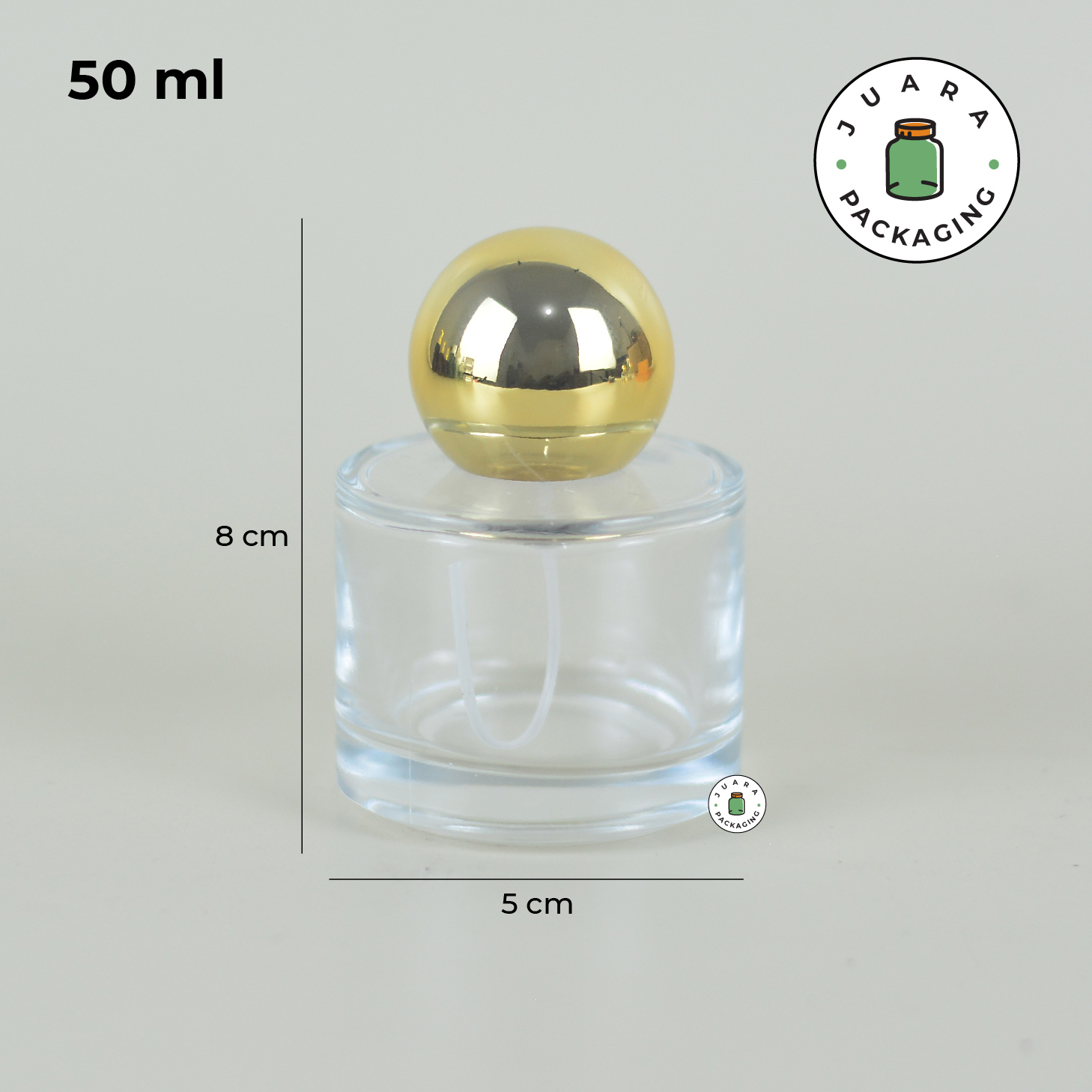 [SEMI PRESS] Botol Parfum Bulat Bening - 50 ml - Suplyer Kemasan ...