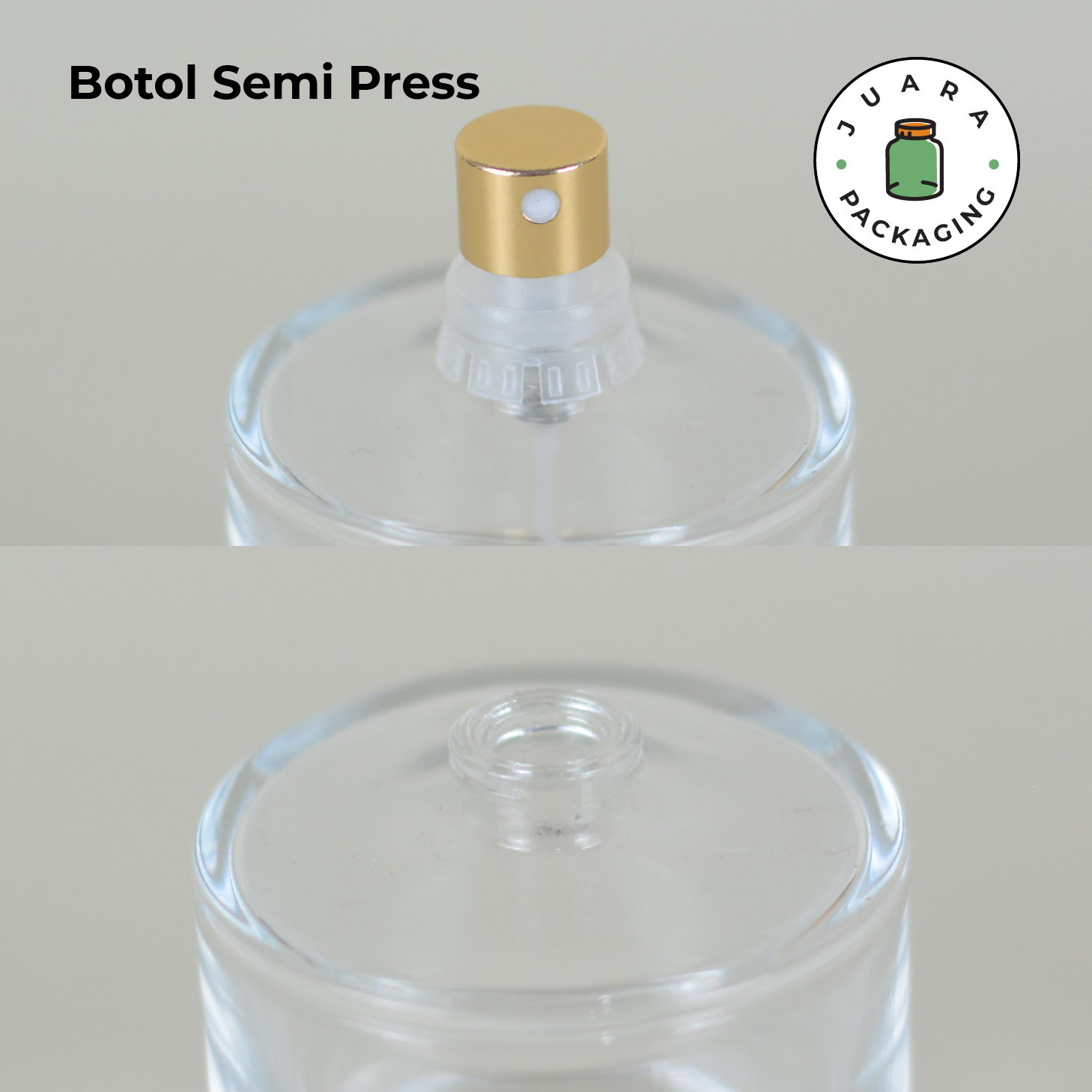 [SEMI PRESS] Botol Parfum Bulat Bening - 50 ml - Suplyer Kemasan ...