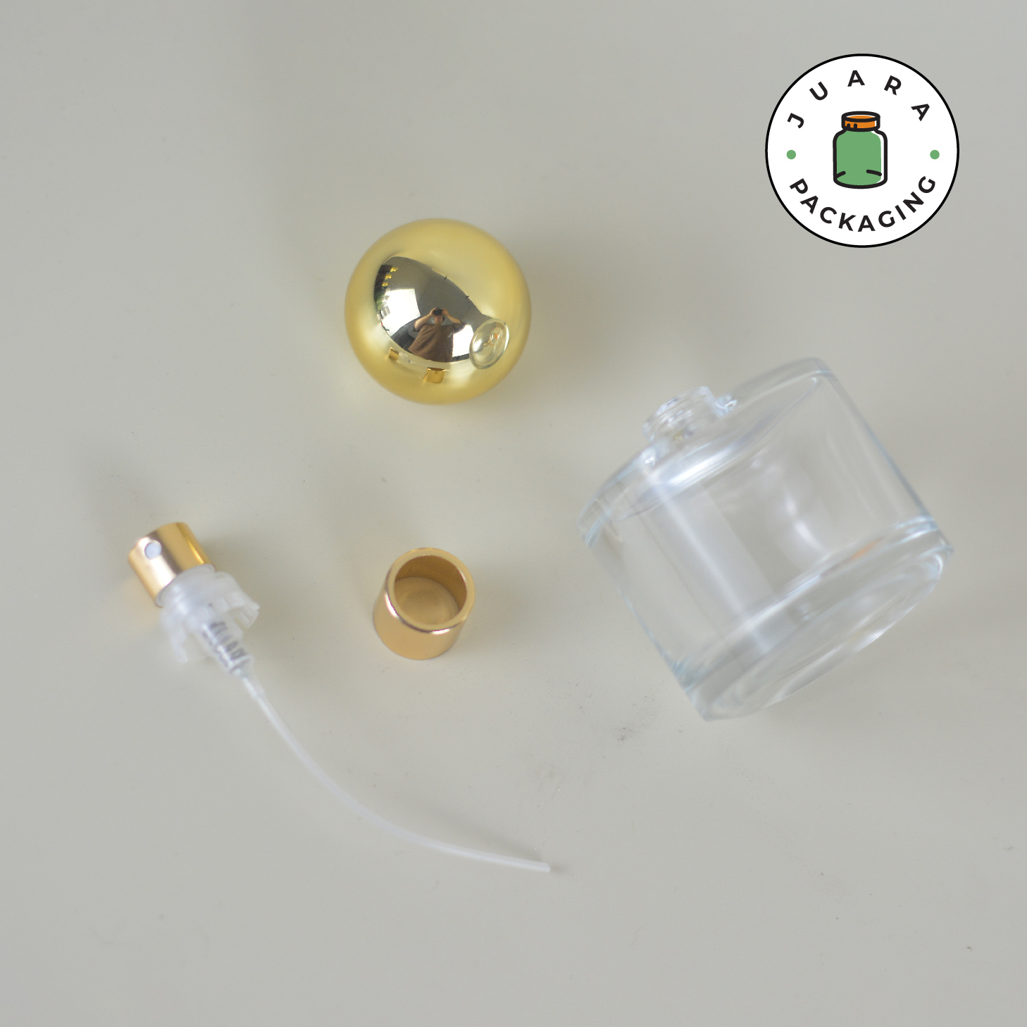 [SEMI PRESS] Botol Parfum Bulat Bening - 50 ml - Suplyer Kemasan ...