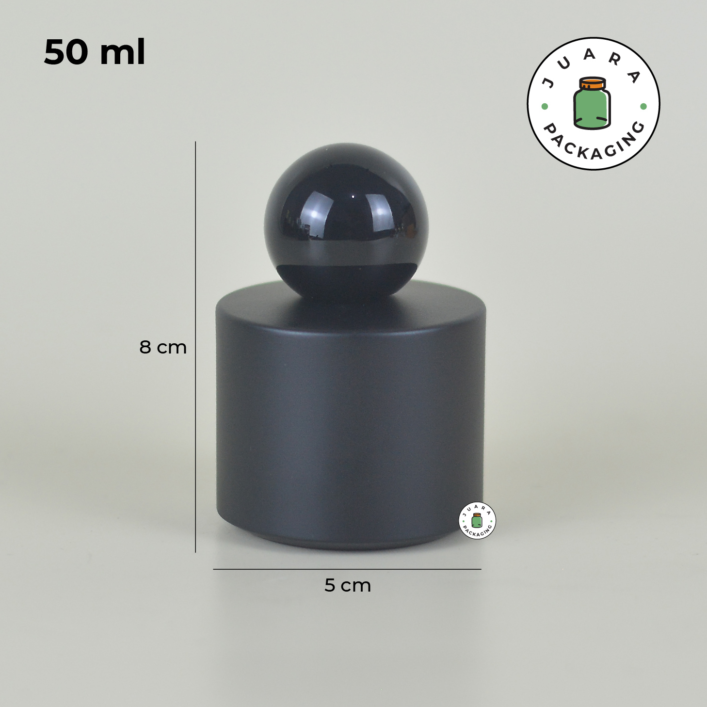 [SEMI PRESS] Botol Parfum Bulat Hitam - 50 ml - Suplyer Kemasan ...