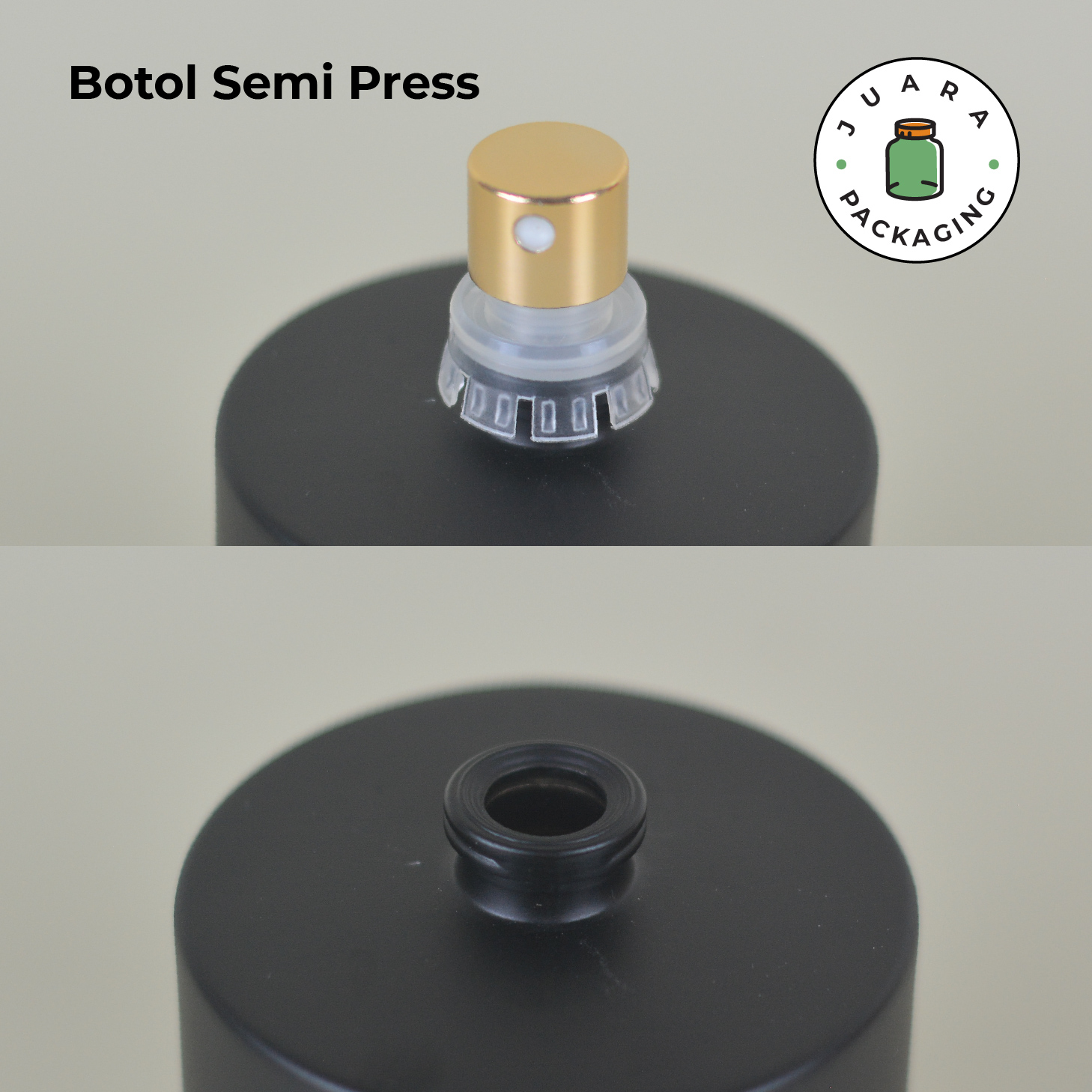 [SEMI PRESS] Botol Parfum Bulat Hitam - 50 ml - Suplyer Kemasan ...
